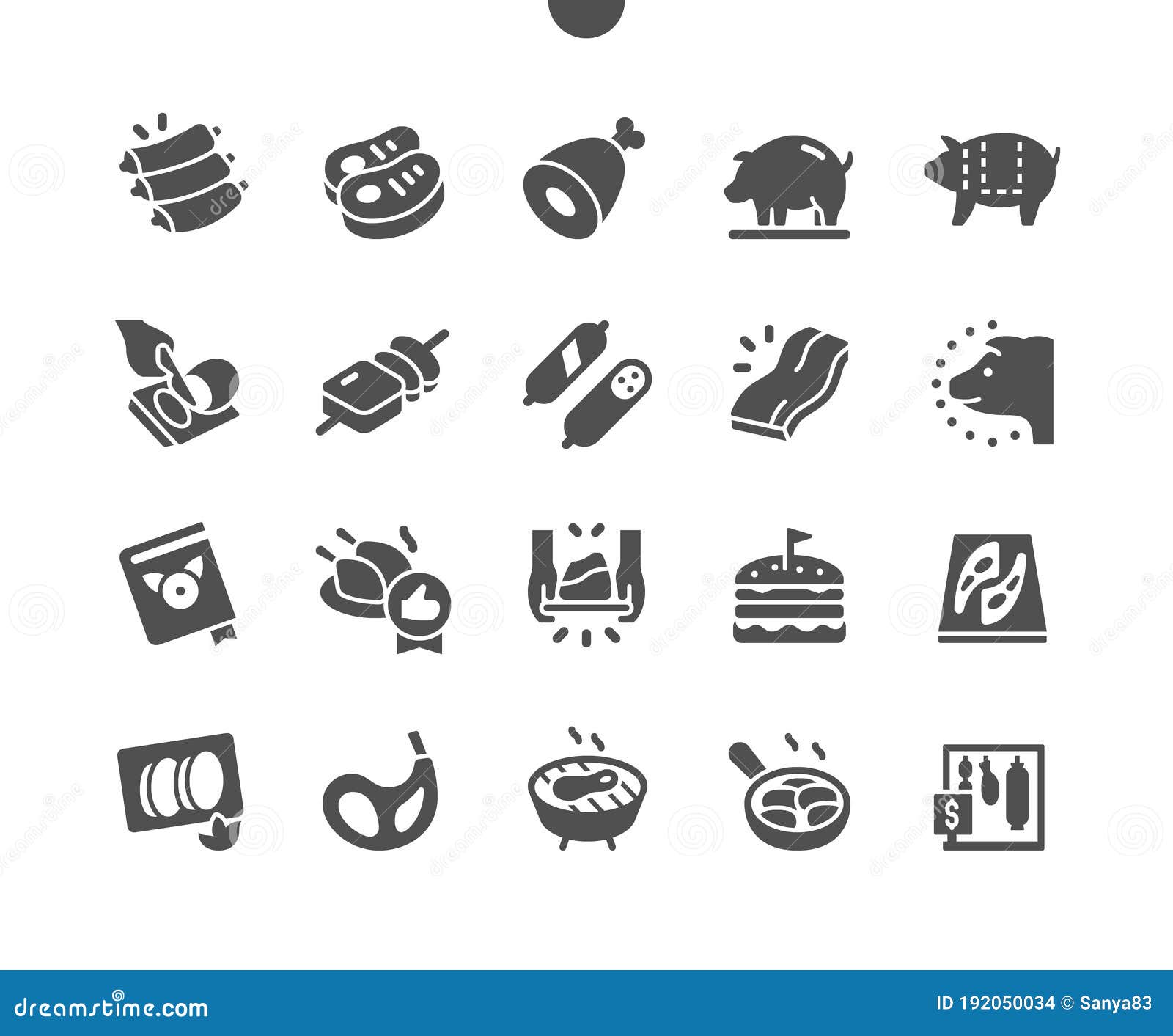 Pork Well-crafted Pixel Perfect Vector Solid Icons Stock Vector ...