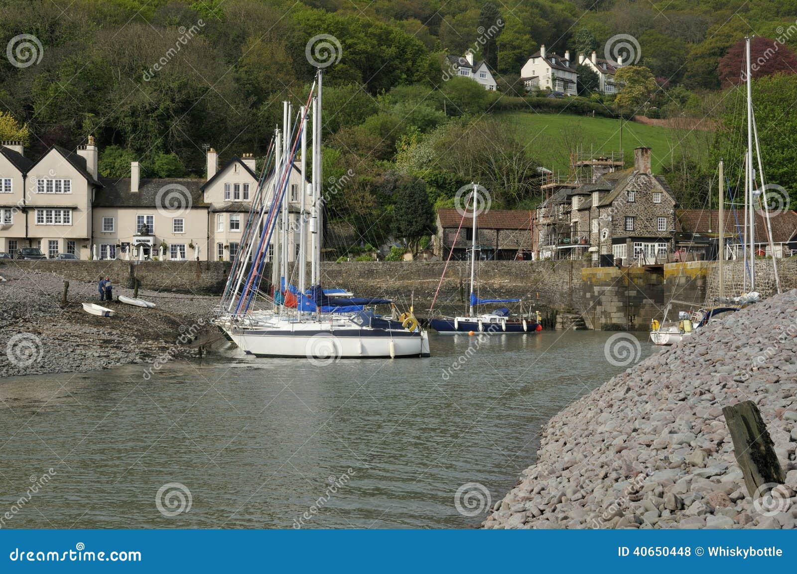 Porlock Weir Harbour stock photo. Image of exmoor, coastal - 40650448