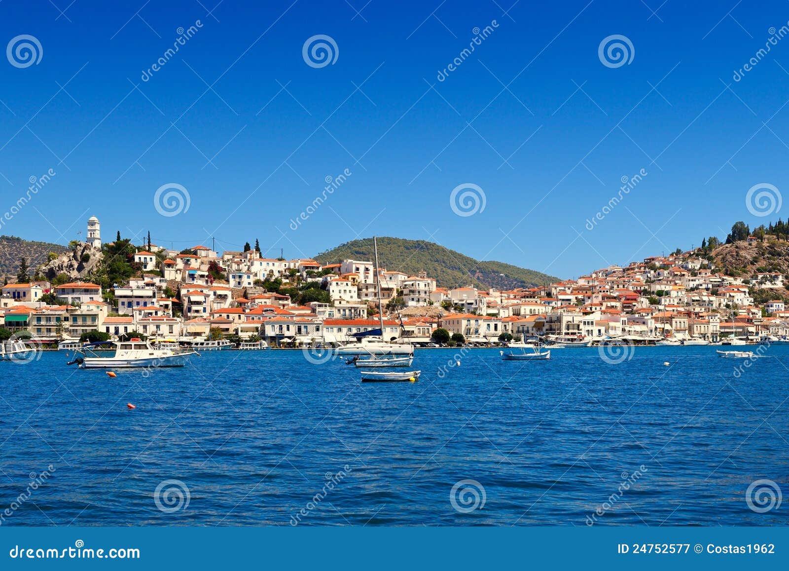 Poros Insel, Griechenland stockbild. Bild von strand - 24752577