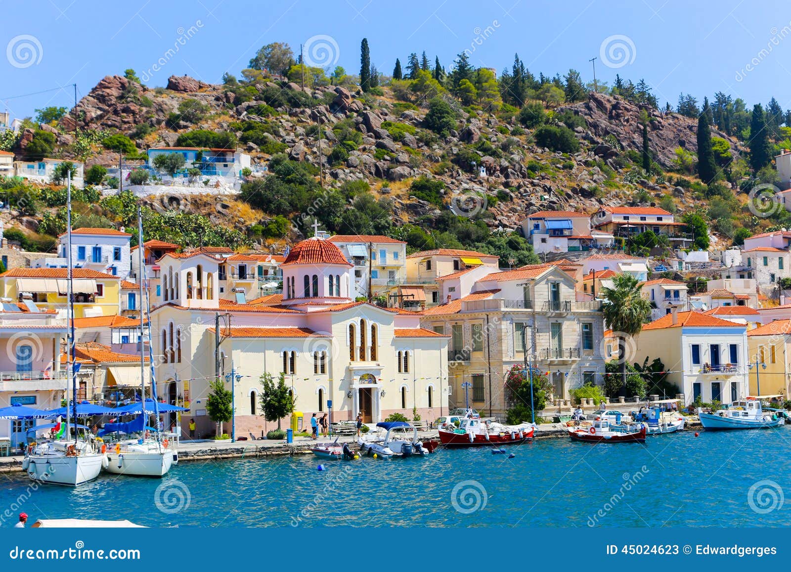 Poros-Insel, Griechenland redaktionelles stockfoto. Bild von segel ...