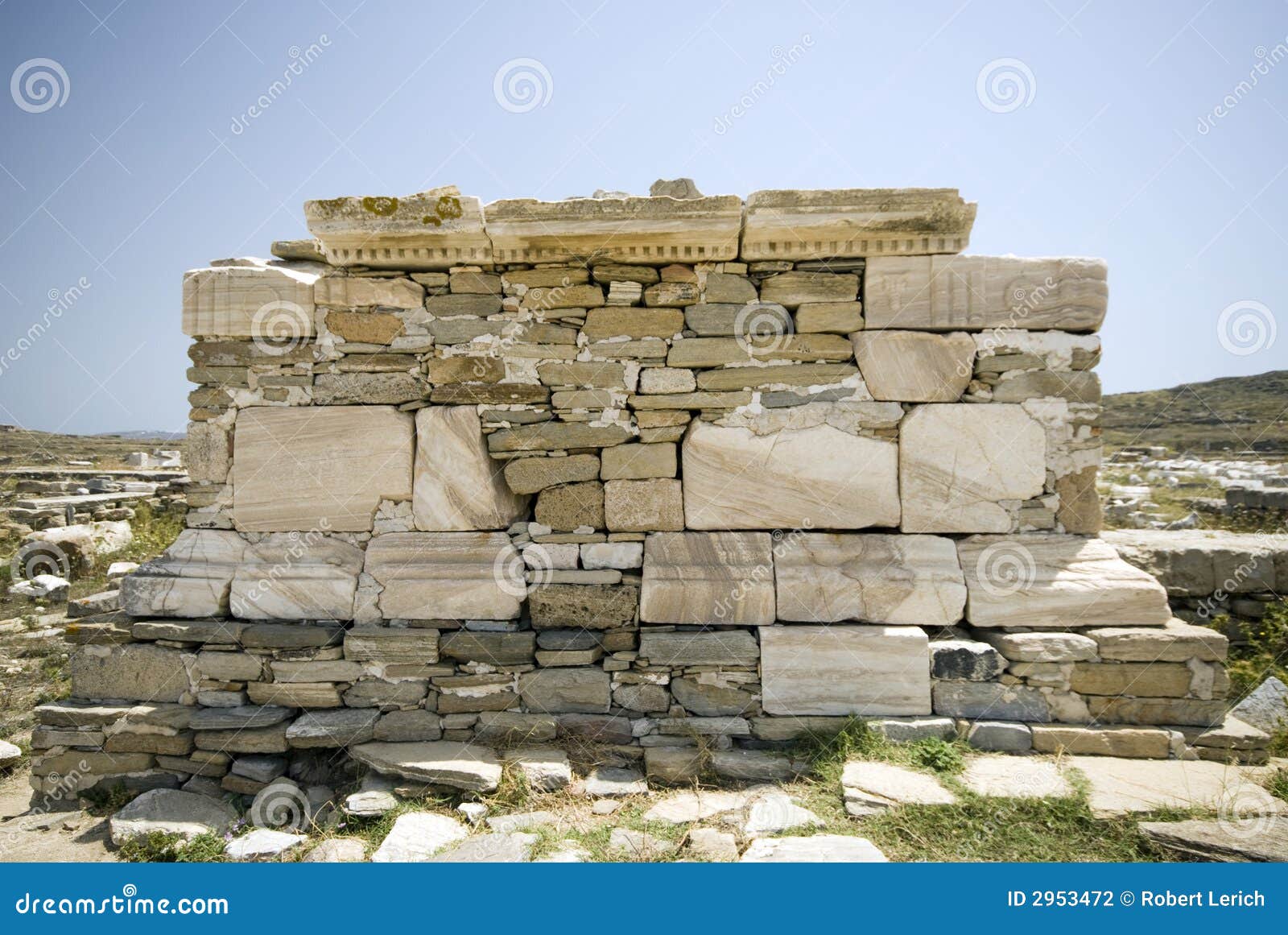 Poros temple delos stock photo. Image of reconstruction - 2953472