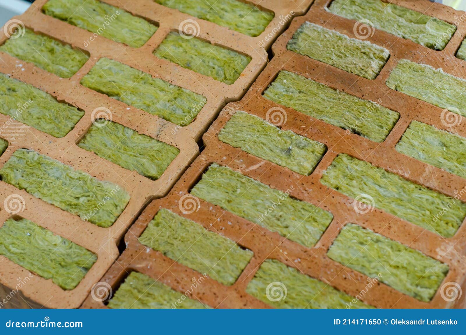 Porous Ceramic Blocks with Rock Wool Stock Photo - Image of blocks ...