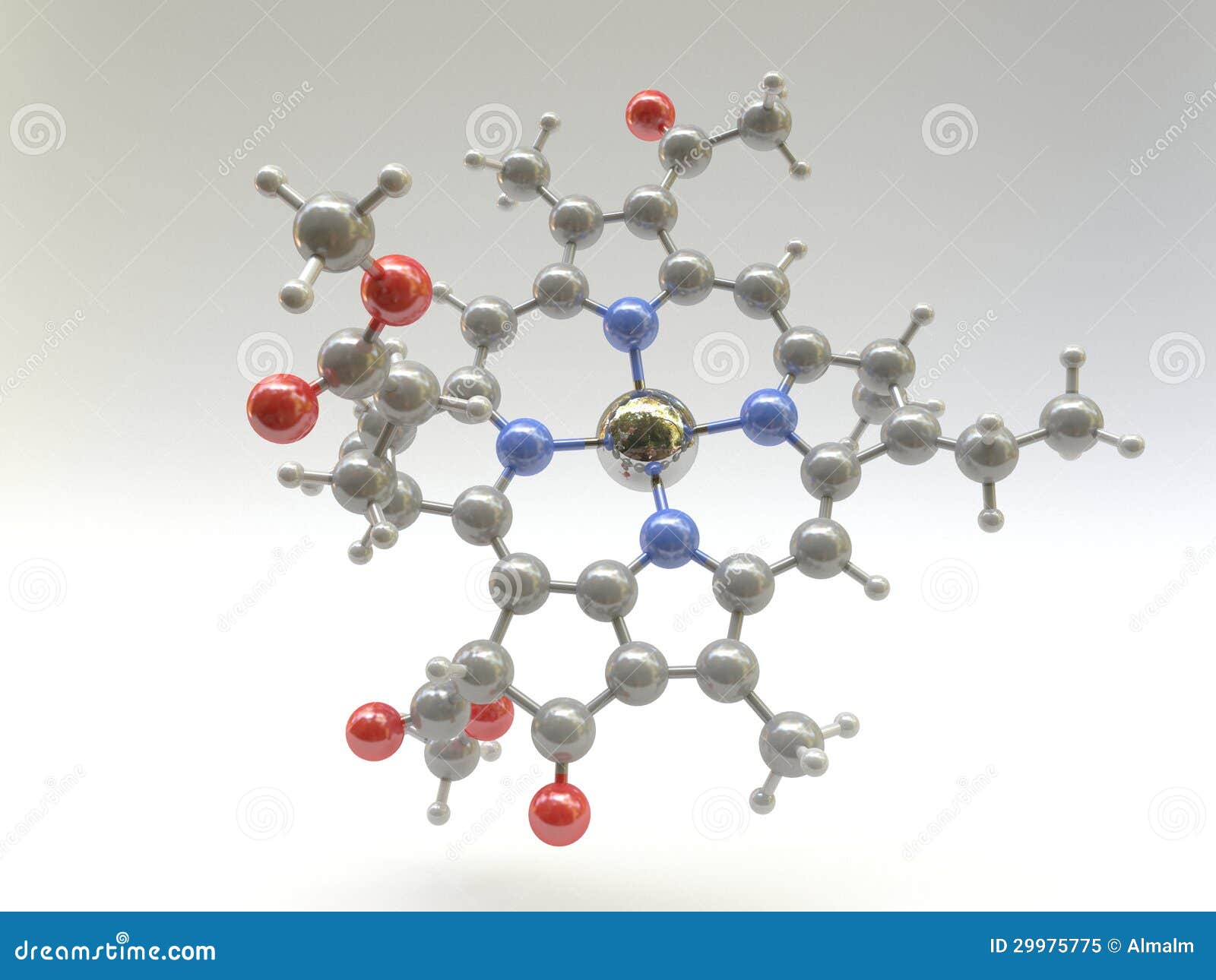 Porphyrin Molecule stock illustration. Illustration of atom - 29975775
