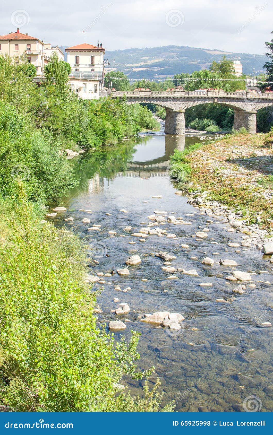 Porretta Terme Reno River Bridge Stock Photo - Image of relax, nature ...