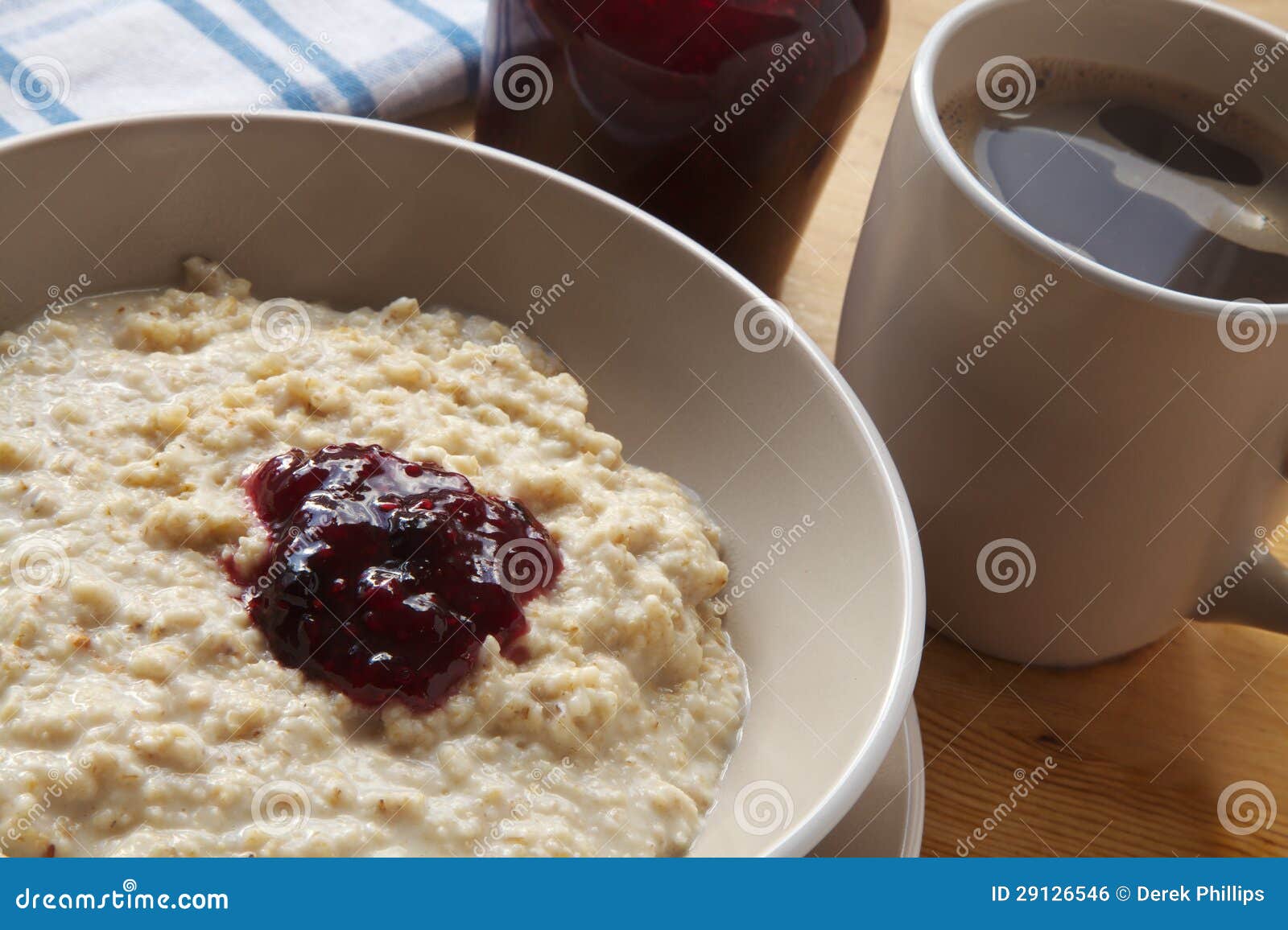 Porridge Coffee and Jam stock photo. Image of food, coffee - 29126546
