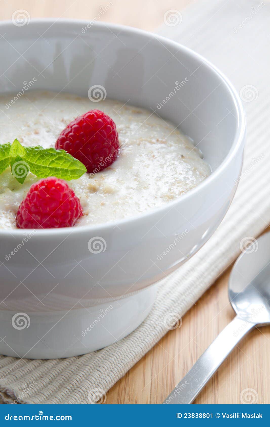 Porridge with raspberry stock image. Image of snack, full - 23838801