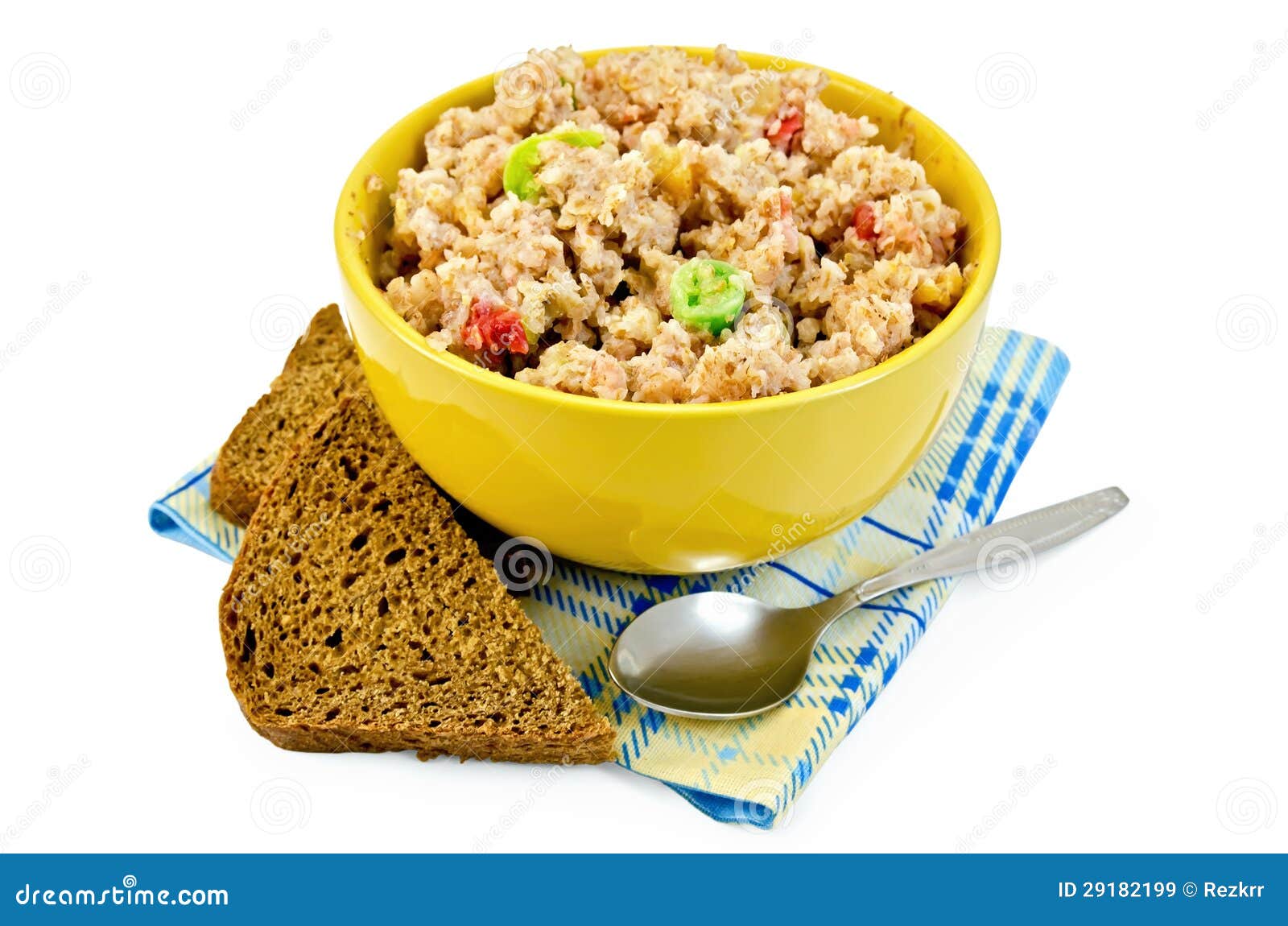 Porridge Rye Flakes with Bread Stock Image - Image of bowl, cereal ...