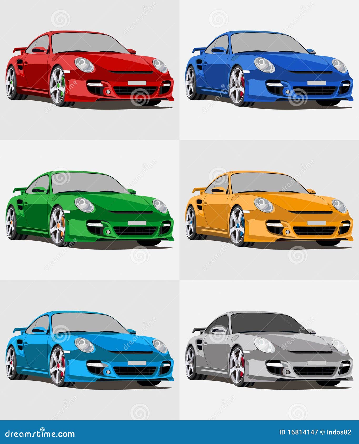 Colorful Porsche Taycan Drawing Cartoon Vector | CartoonDealer.com ...