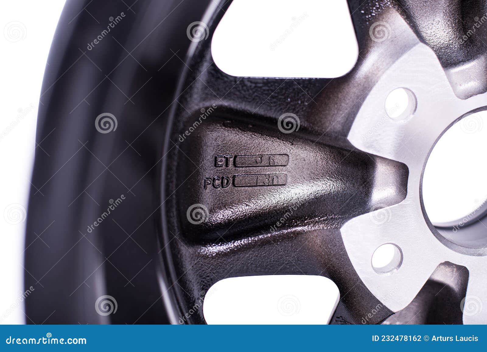 Porsche Fuchs Satin Black 16 Wheel Stock Photo - Image of classic ...