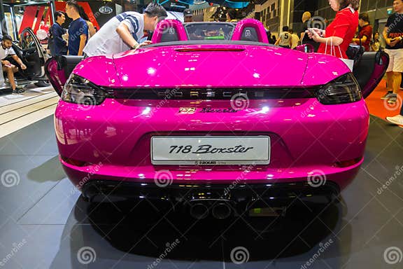 Porsche 718 Pink Boxster at the Singapore Motor Show Editorial Stock ...