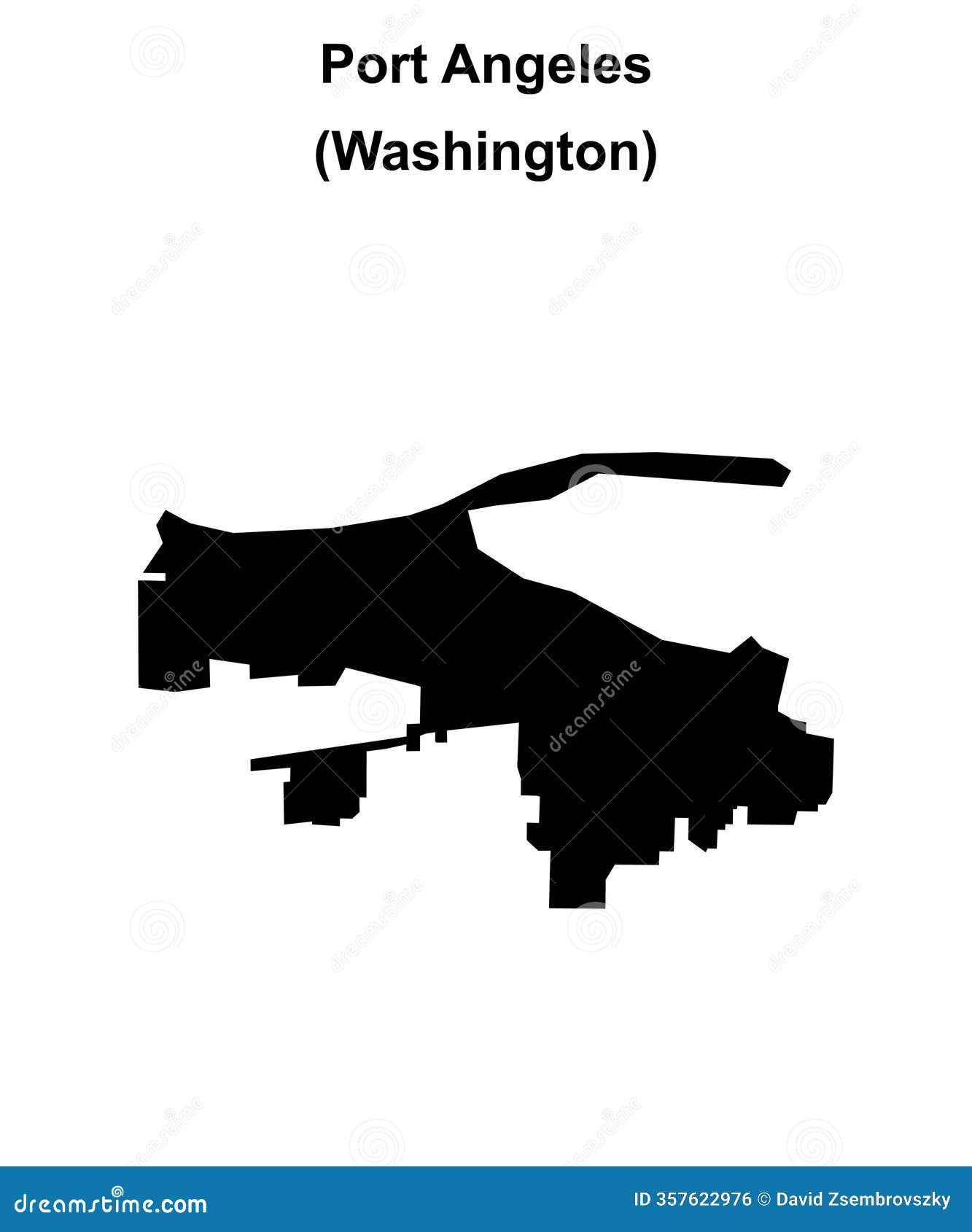 Port Angeles Outline Map Vector Illustration | CartoonDealer.com #357622976