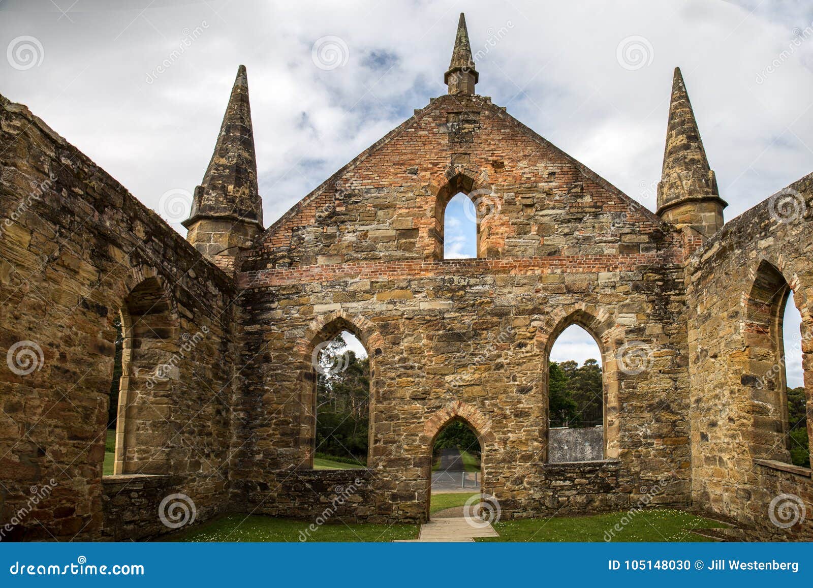 Port Arthur Church Ruins stock photo. Image of atmosphere - 105148030