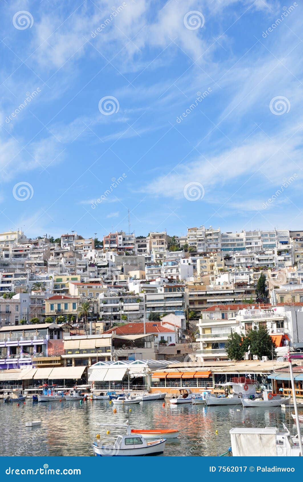 The port of athens stock image. Image of travel, blue - 7562017