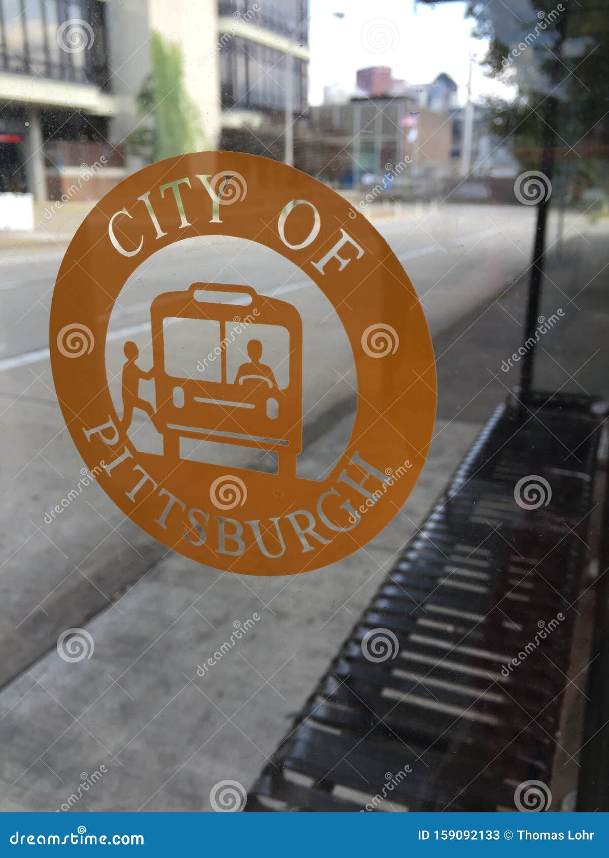 Pittsburgh Bus Stop with Logo Stock Image - Image of authority, stop ...