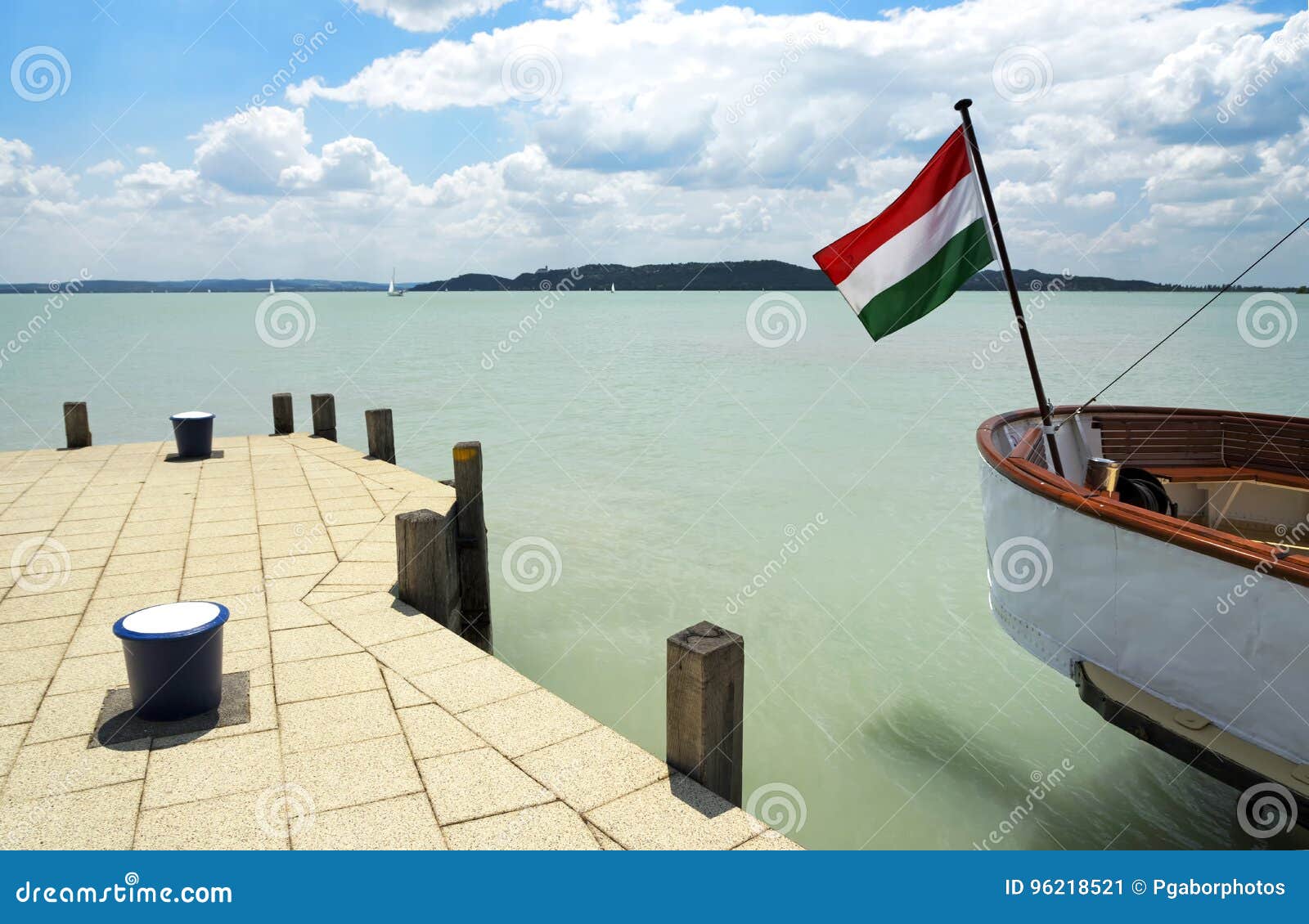 Port of Balatonfured at Lake Balaton Stock Image - Image of lake, port ...