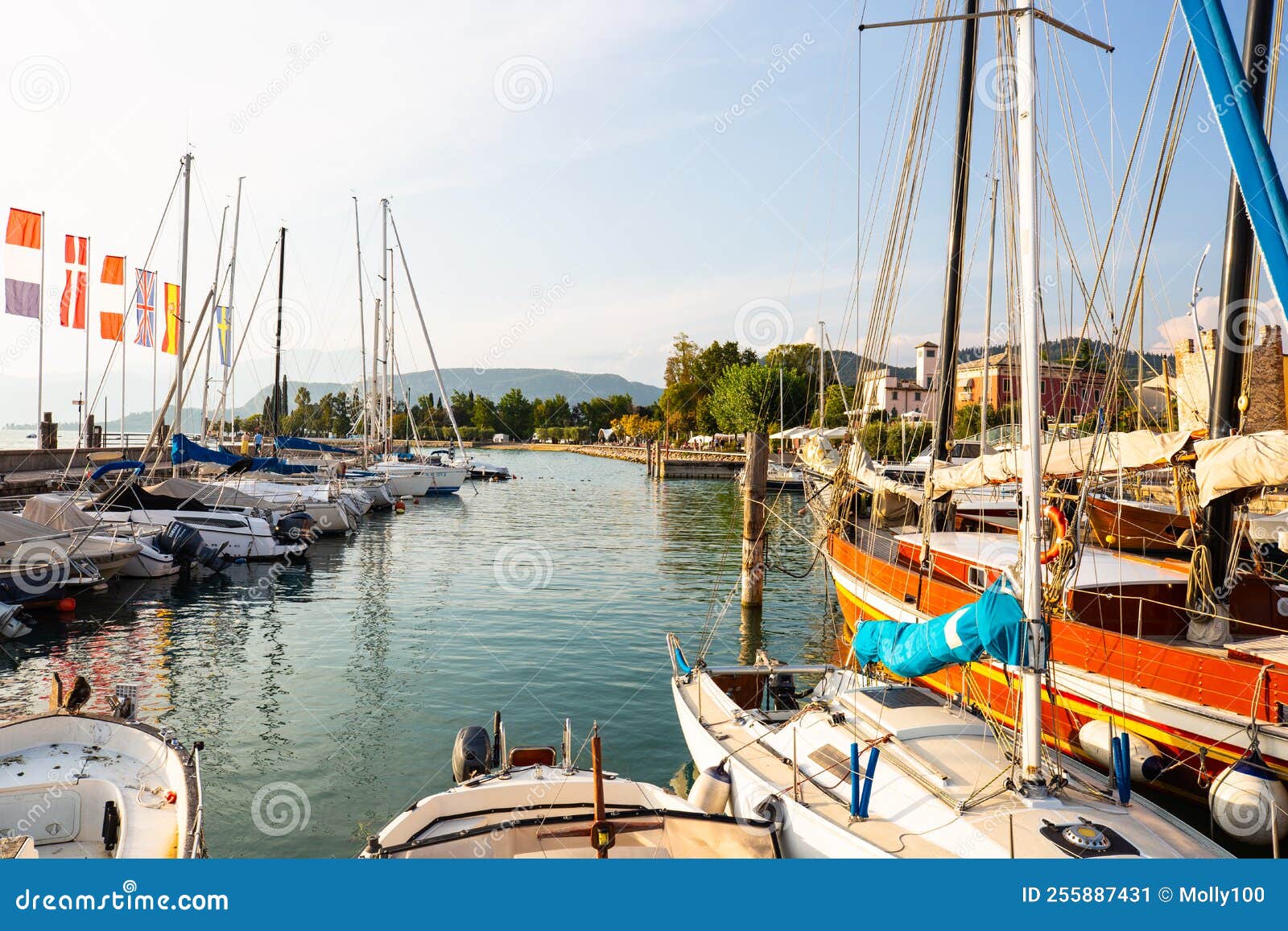 Port of Bardolino in the Sunset Stock Image - Image of bardolino, port ...