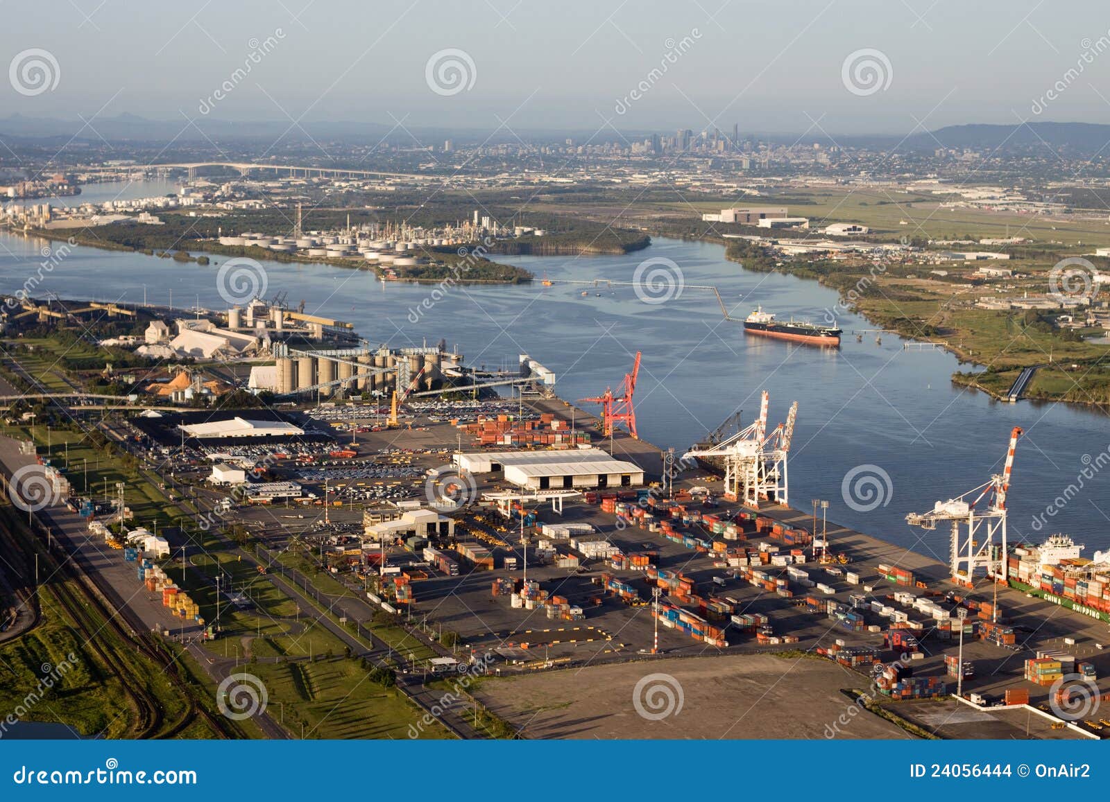 Port of Brisbane Aerial View Editorial Stock Image - Image of hanger ...