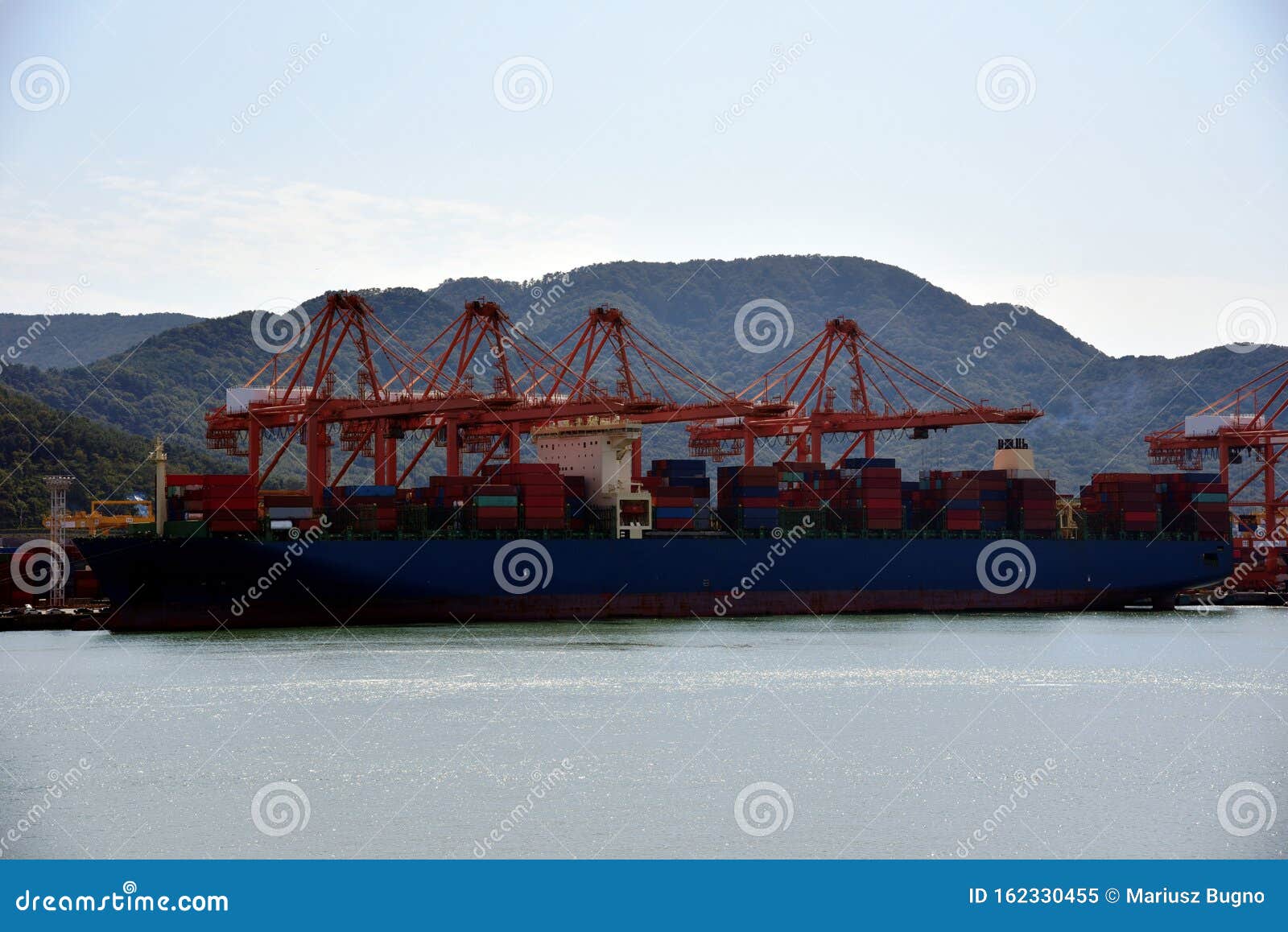 Port of Busan, View on the Container Terminal. Stock Image - Image of ...