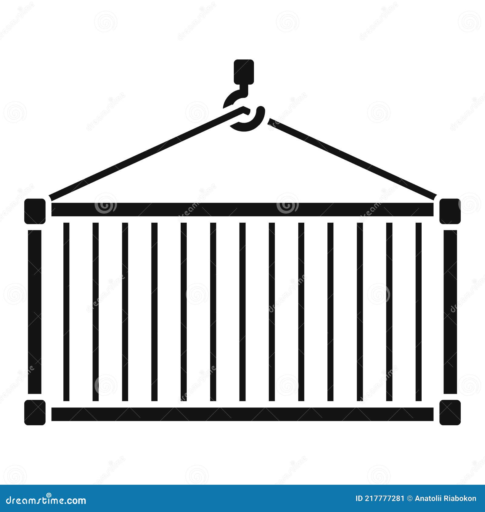 Port Cargo Container Icon, Simple Style Stock Vector - Illustration of ...
