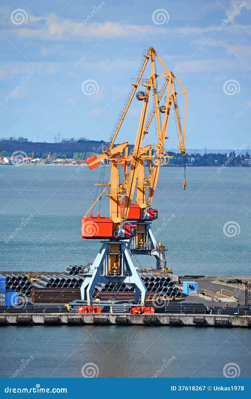 Port cargo crane stock image. Image of boating, industry - 37618267