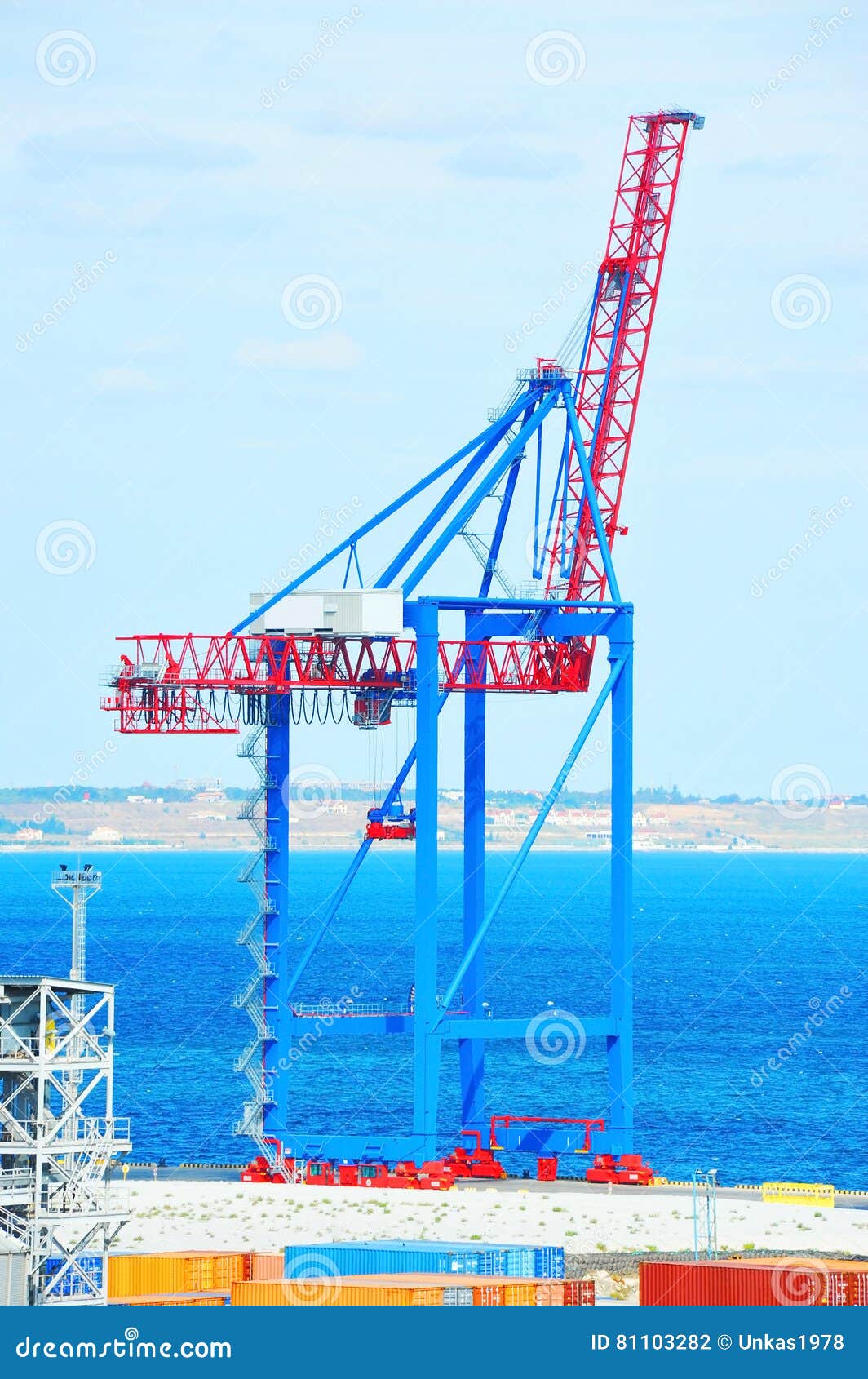 Port Cargo Crane and Container Stock Photo - Image of sailing, freight ...