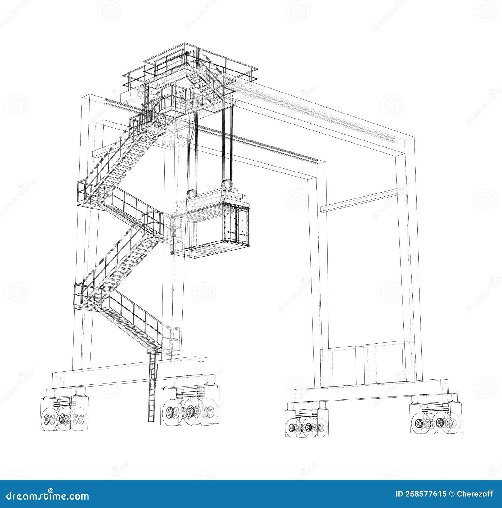 Port cargo crane. Vector stock vector. Illustration of ship - 258577615