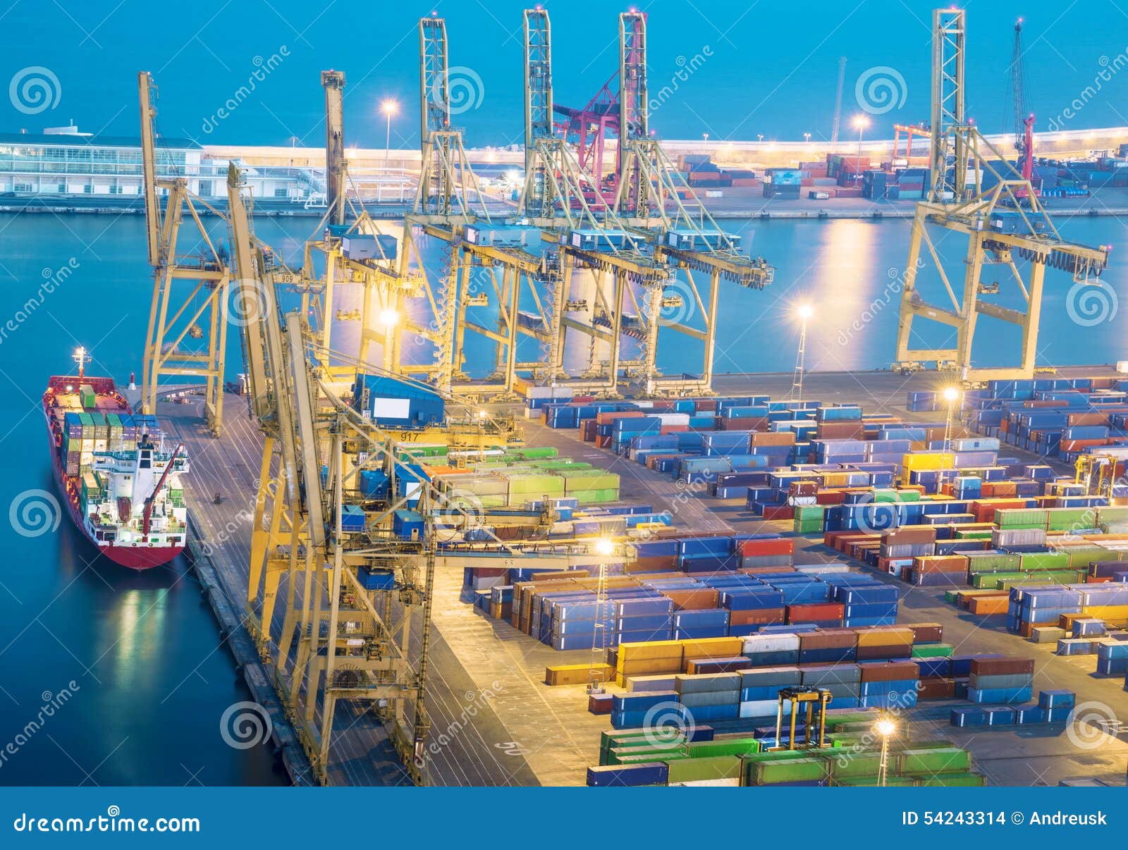 Port with cargo stock photo. Image of import, container - 54243314