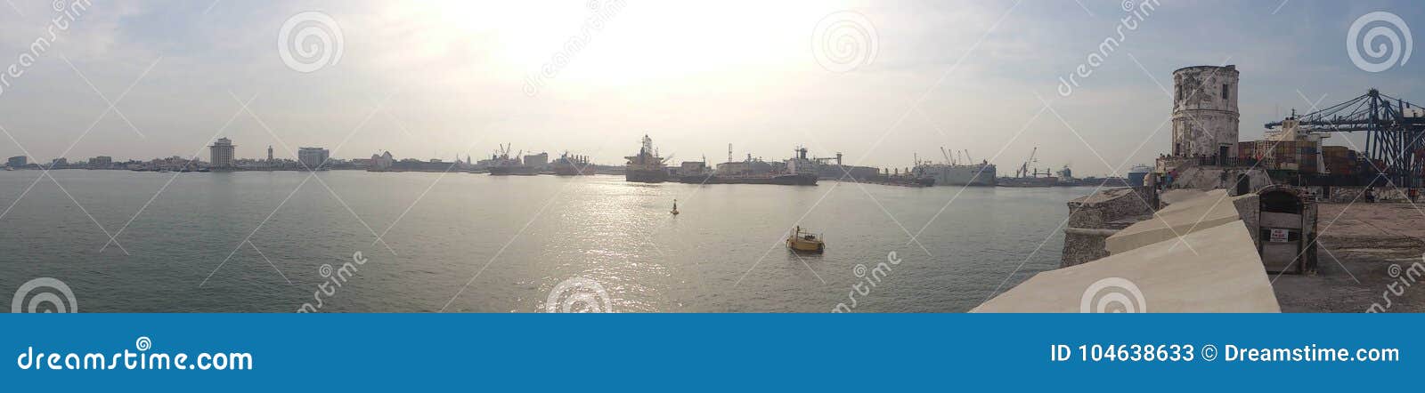 Port of the city stock image. Image of castle, city - 104638633