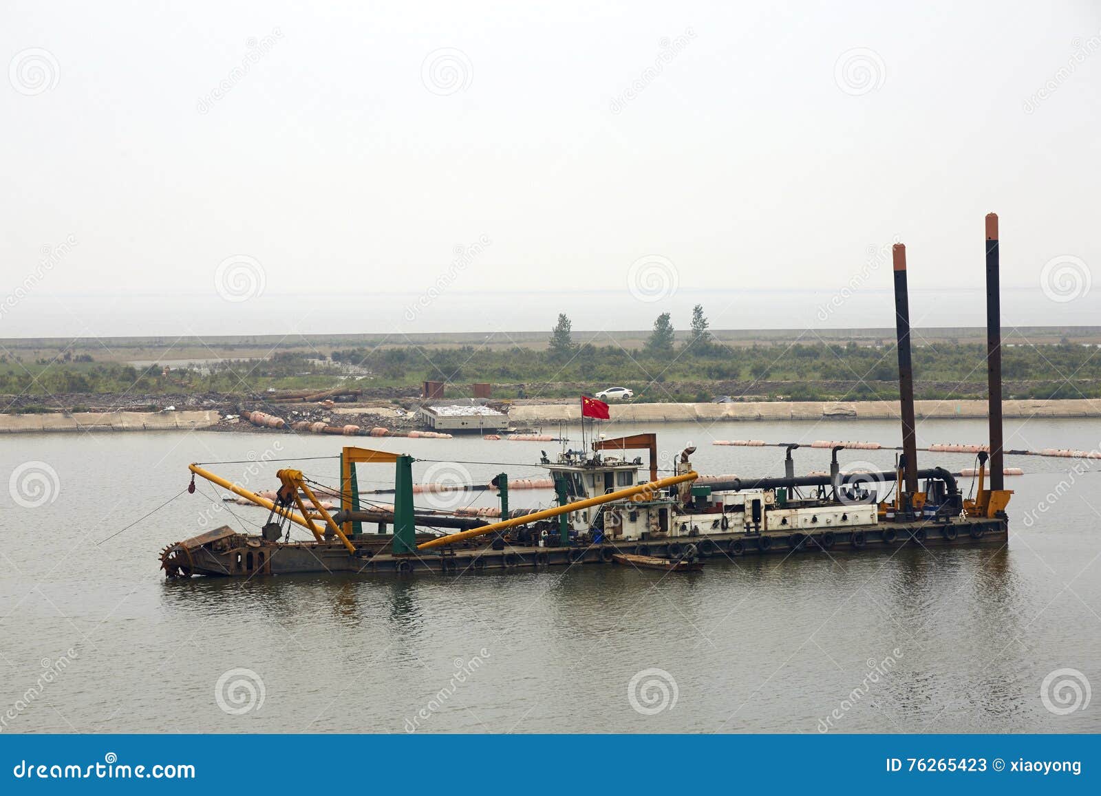 Port construction ship stock image. Image of operation - 76265423