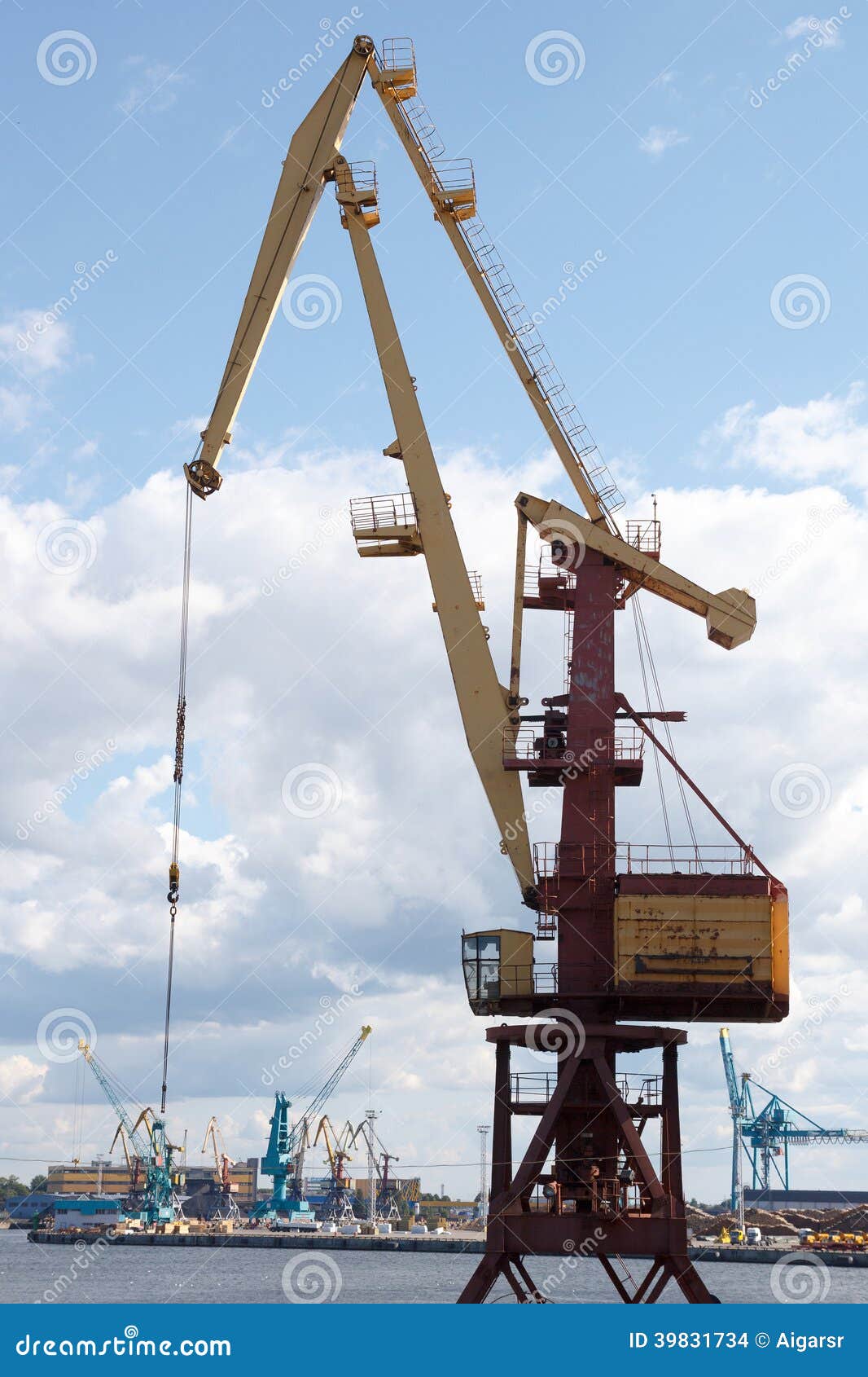 Port crane stock photo. Image of crane, shipping, machine - 39831734
