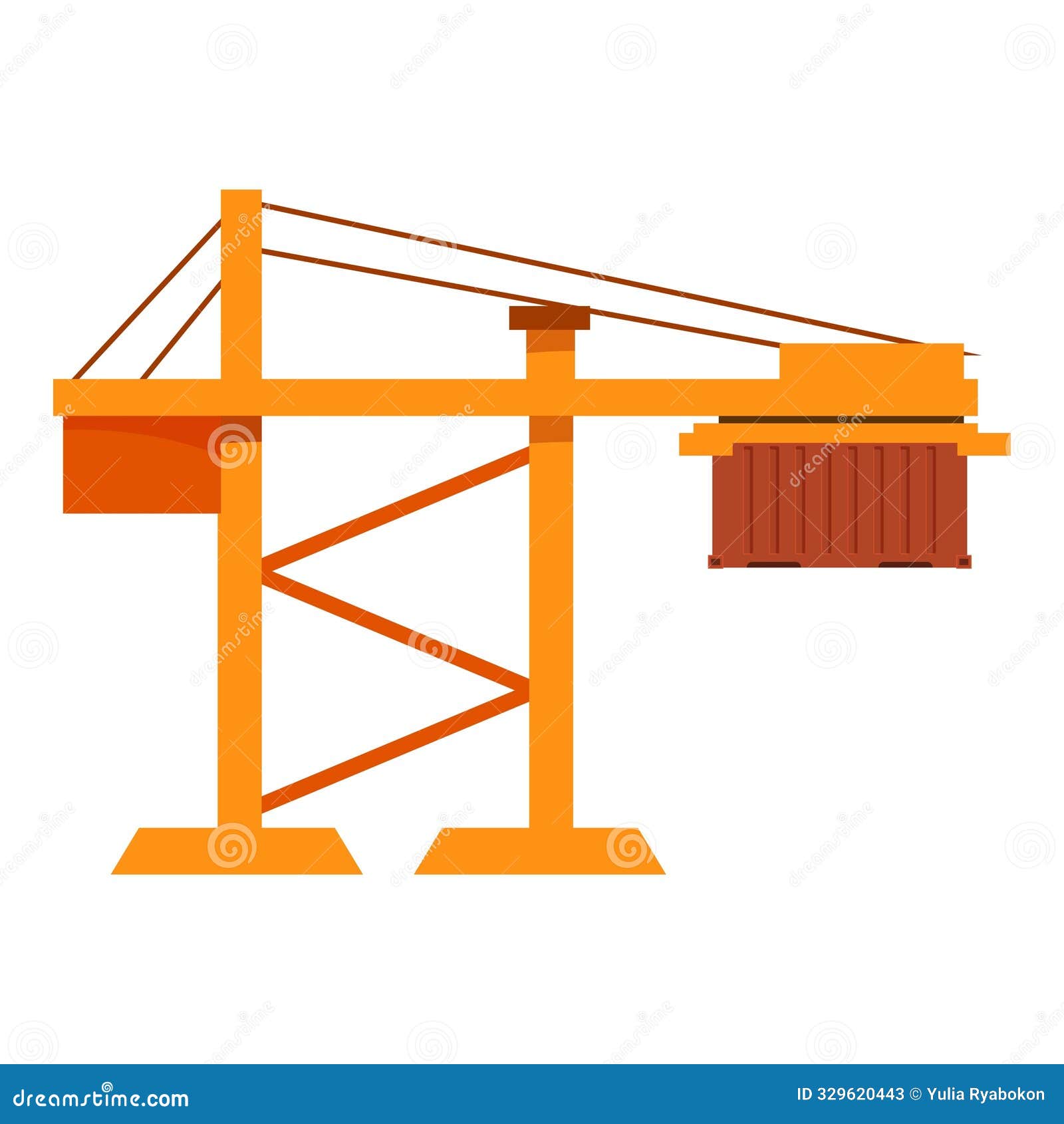 Port Crane Lifting Container Cargo Loading Logistics Stock Illustration ...