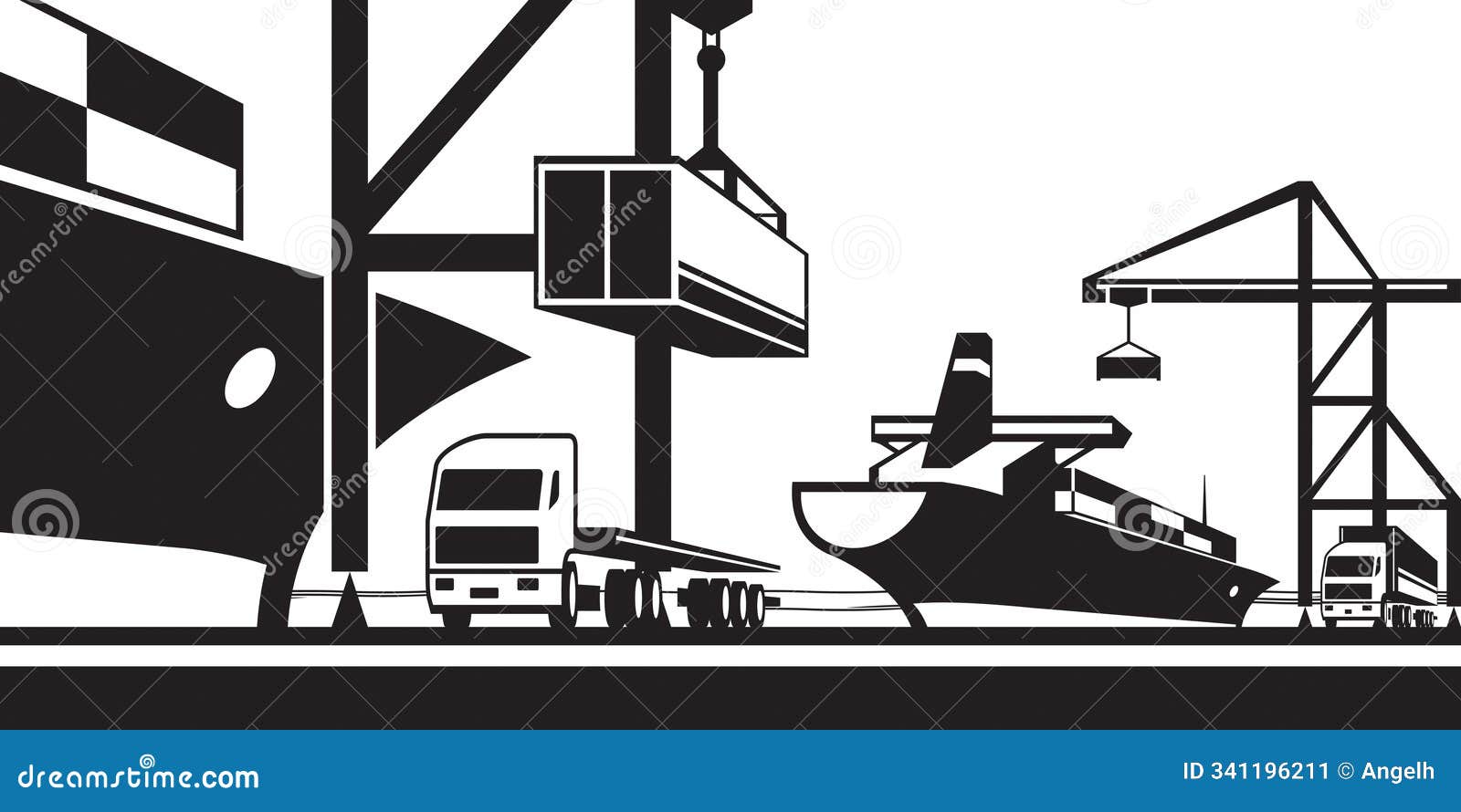 Port Crane Loading Industrial Ships with Cargo Containers Stock ...