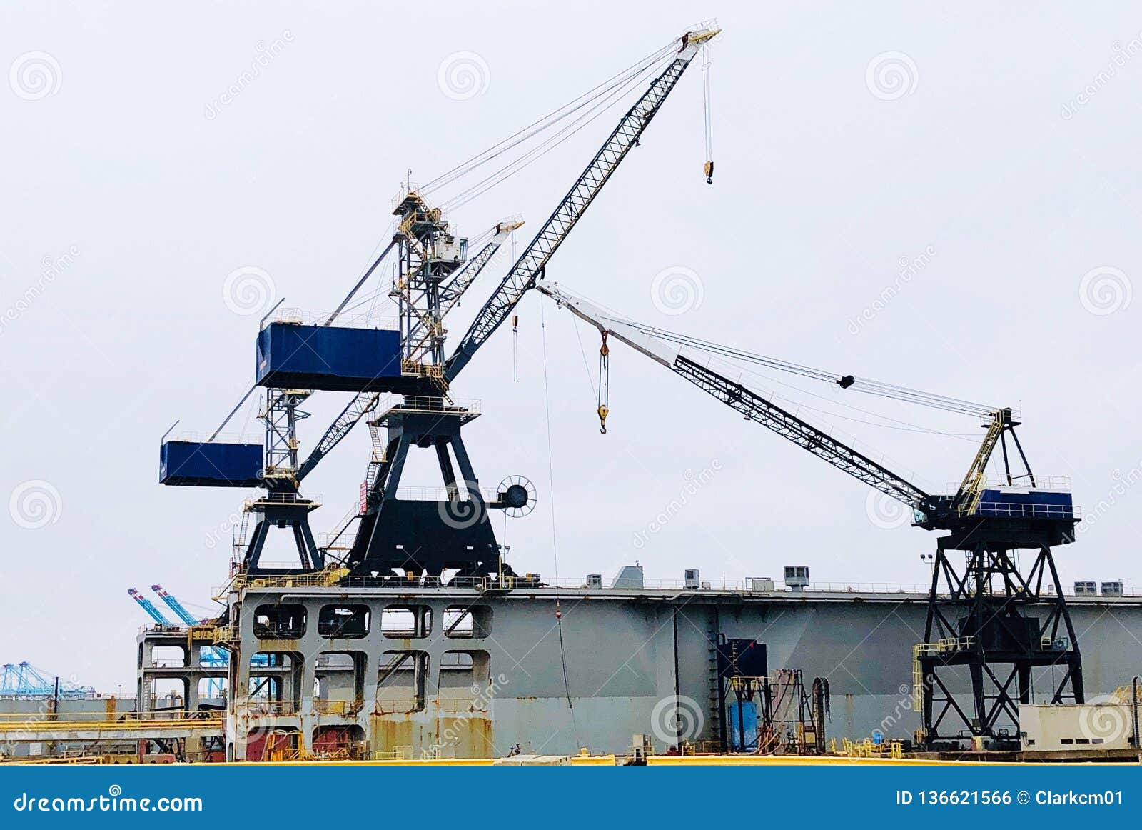 Port crane stock photo. Image of cargo, nautical, ship - 136621566