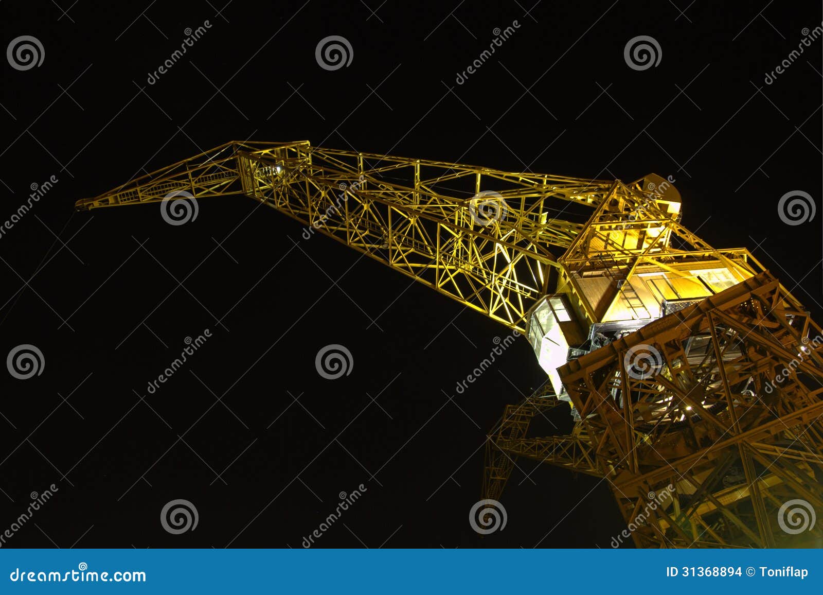 Port crane by night stock photo. Image of equipment, cargo - 31368894
