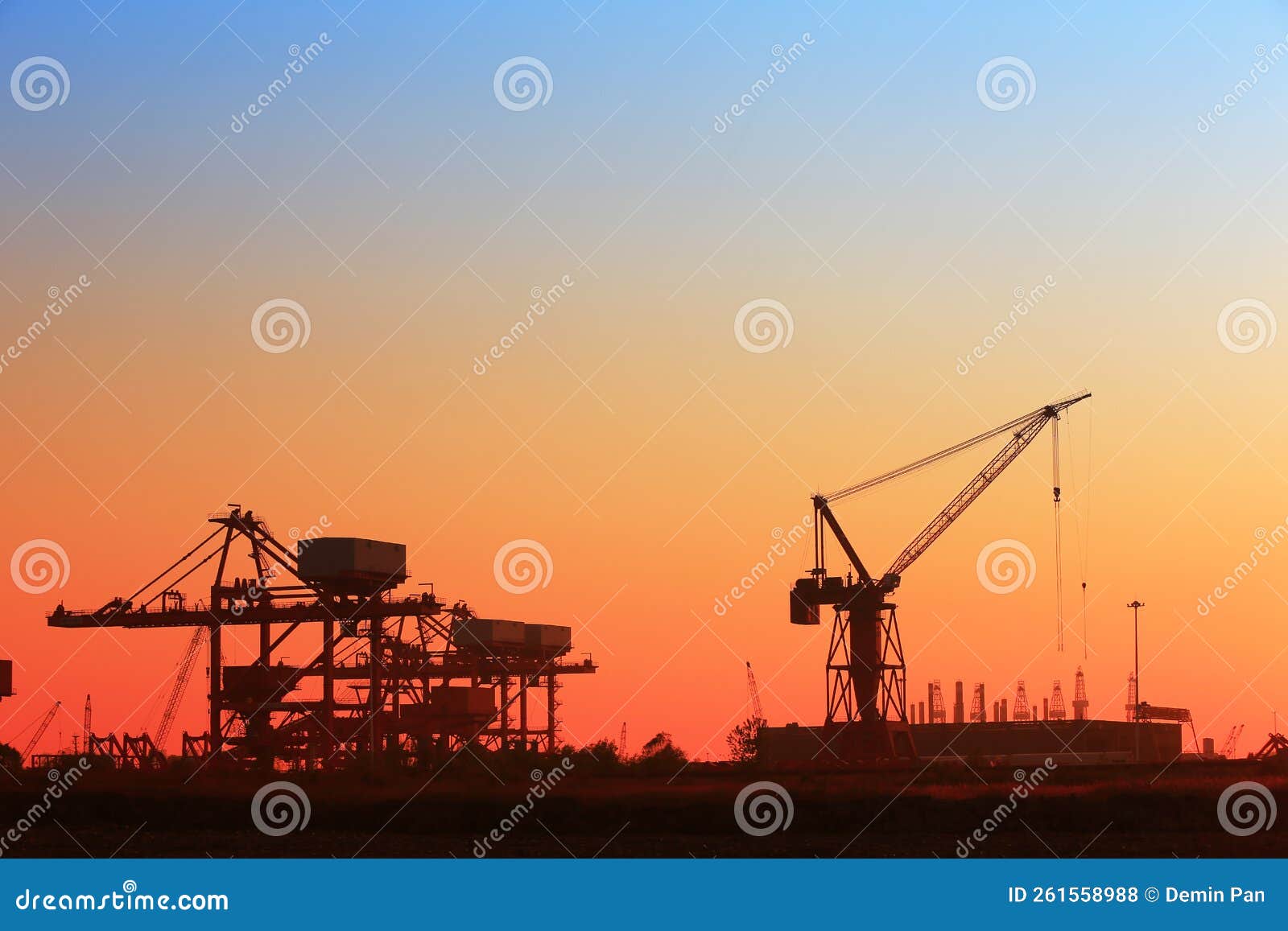 Port Crane Unloading Container Ships Stock Photo - Image of marine ...