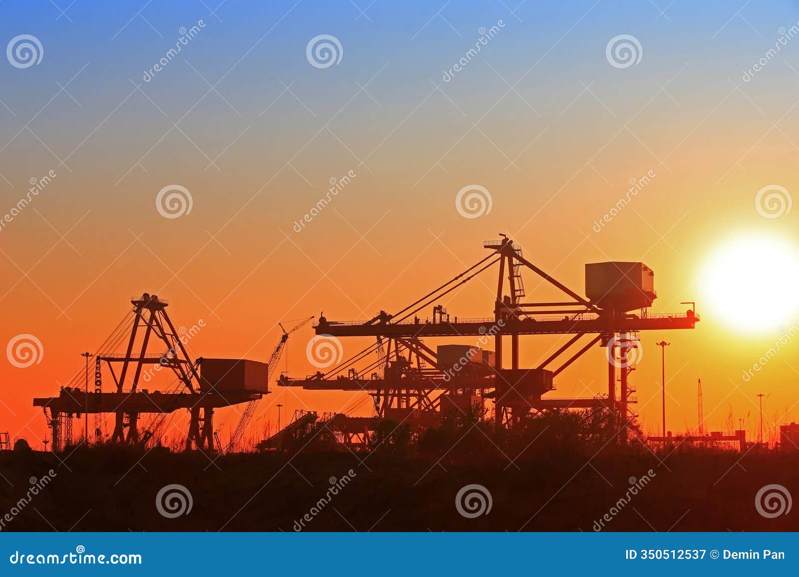 Unloading Container Ship Vector Illustration | CartoonDealer.com #58763594