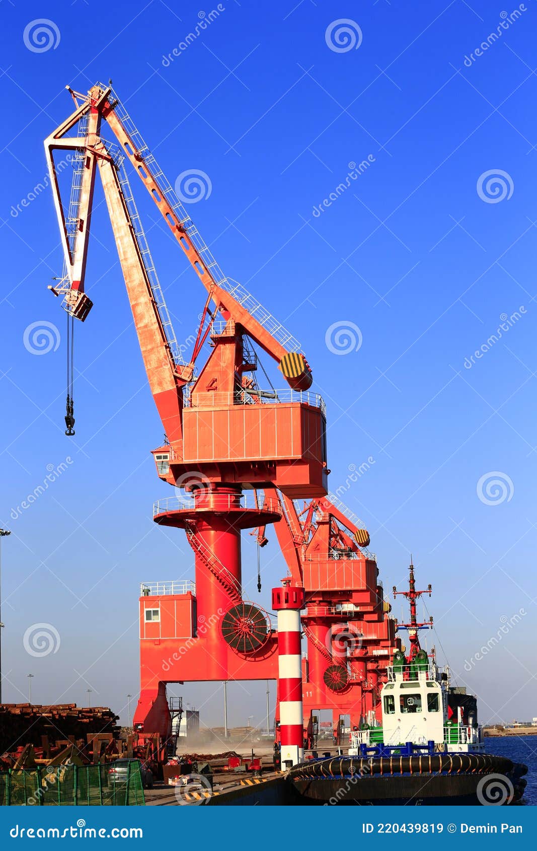 Port crane work stock image. Image of industry, marine - 220439819