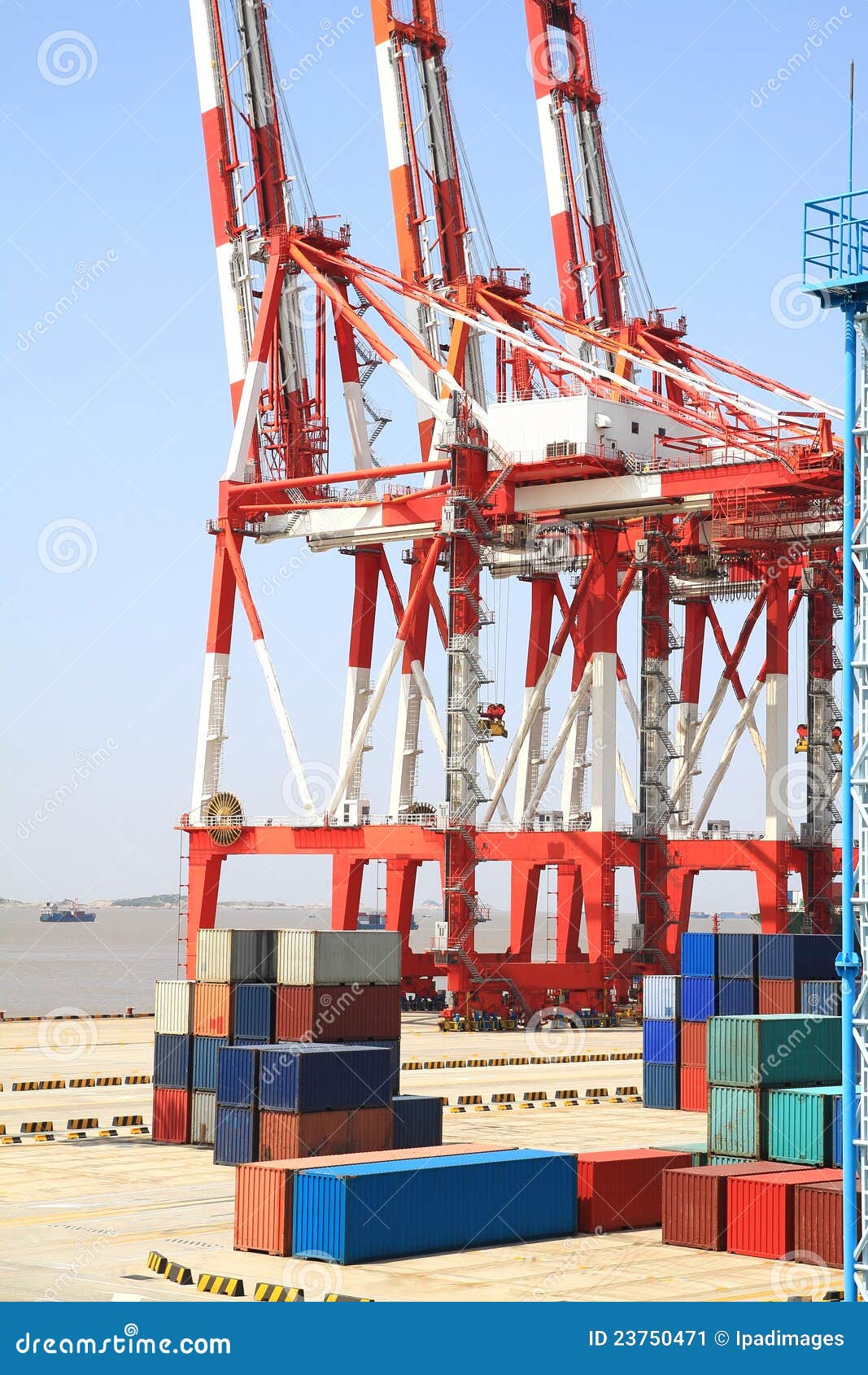 Port Cranes and Container Trade Stock Image - Image of heavy, port ...