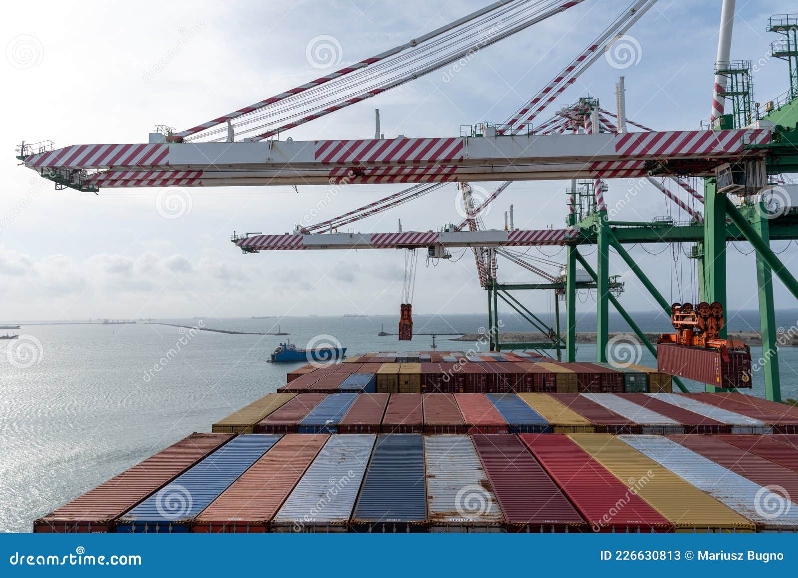 Port of Cristobal, Panama. Gantry Cranes Over the Cargo Ship. Stock ...