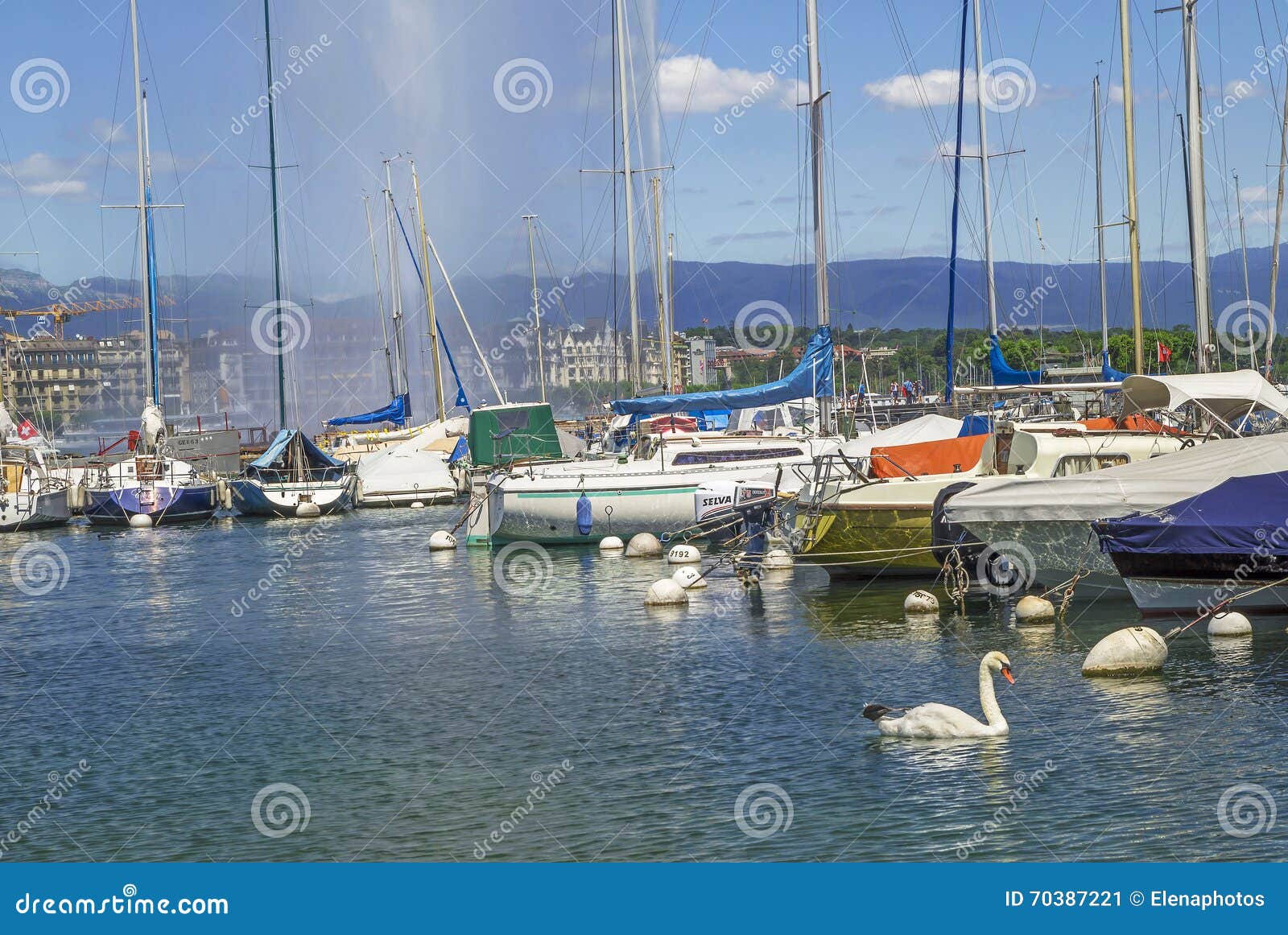 Port de Genève, Suisse photo éditorial. Image du nature - 70387221
