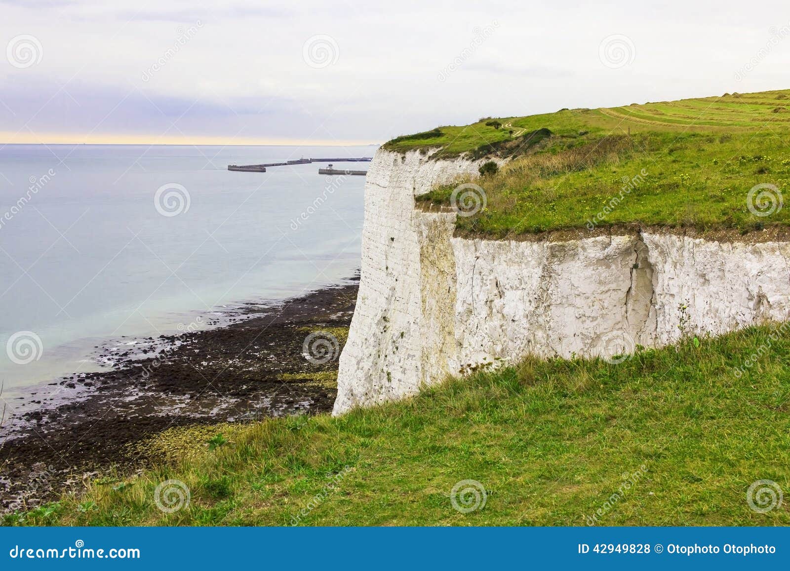 Port of Dover, Seascape, View from the Cliff Stock Photo - Image of ...