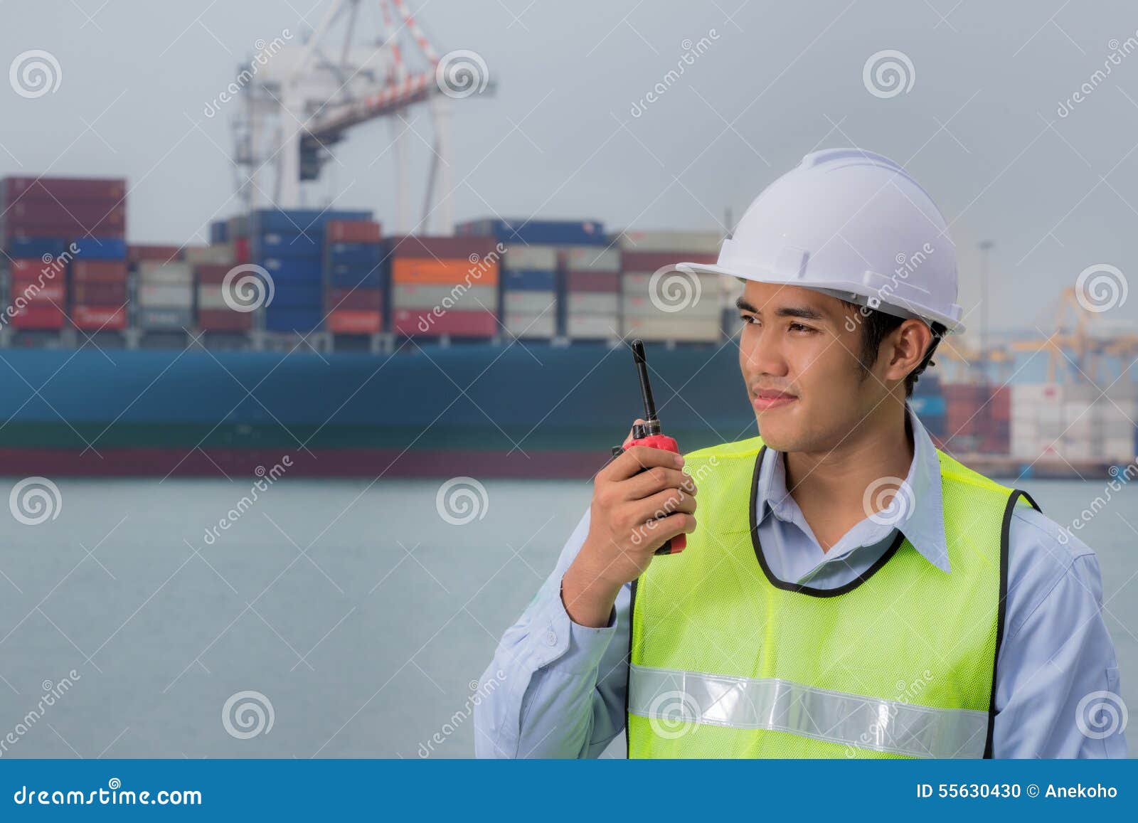 Port Engineer Supervision stock photo. Image of male - 55630430