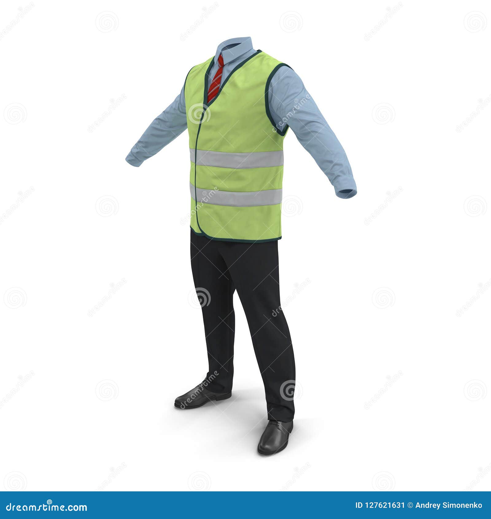 Port Engineer Uniform Isolated on White Background. 3D Illustration ...