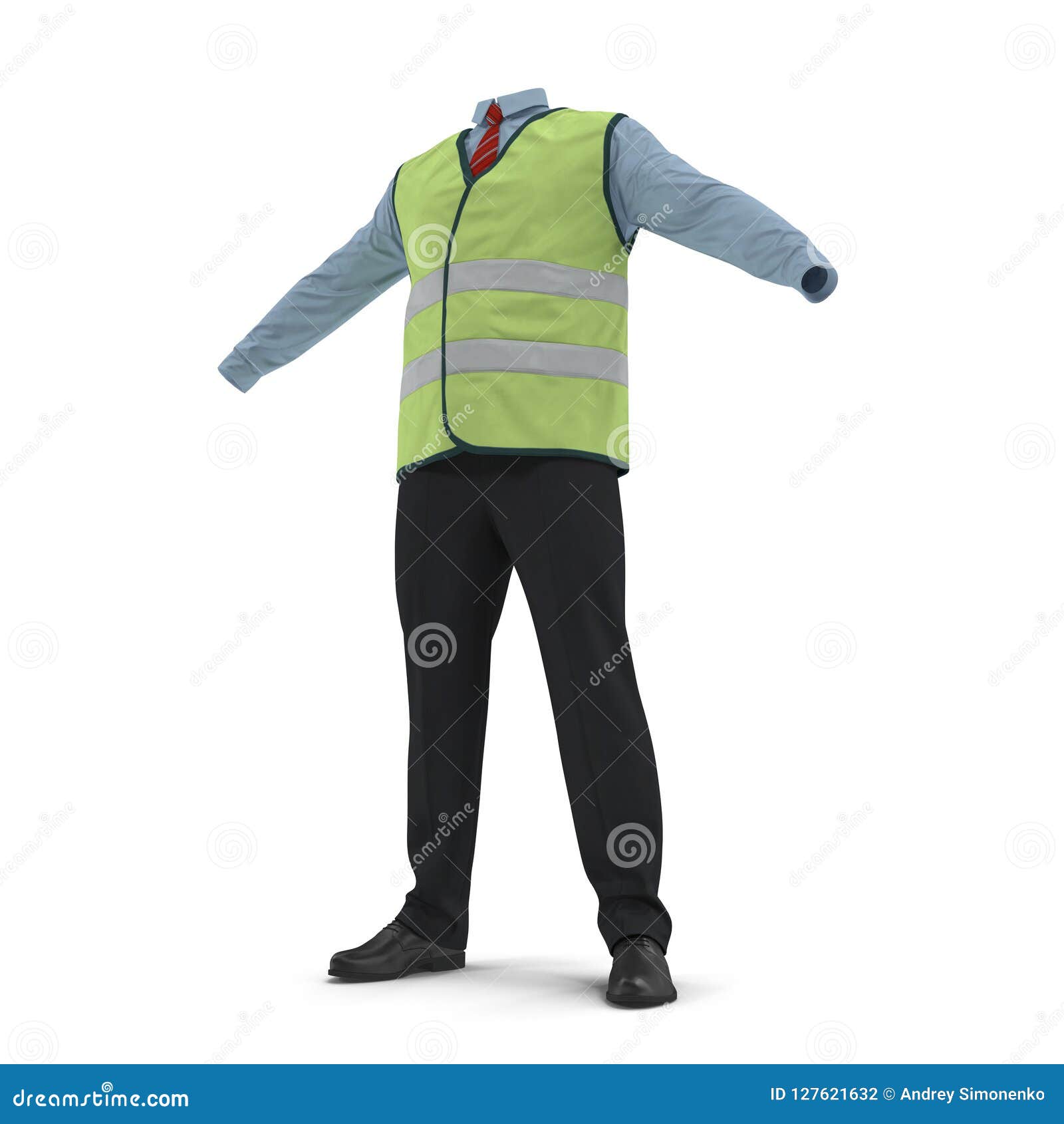 Port Engineer Uniform Isolated on White Background. 3D Illustration ...