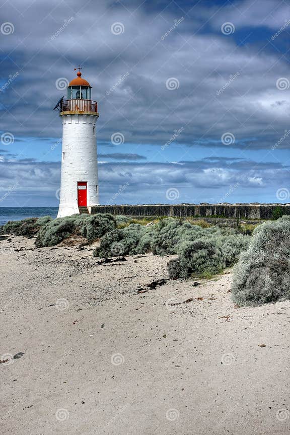 Port fairy lighthouse stock photo. Image of cloud, bright - 14732590