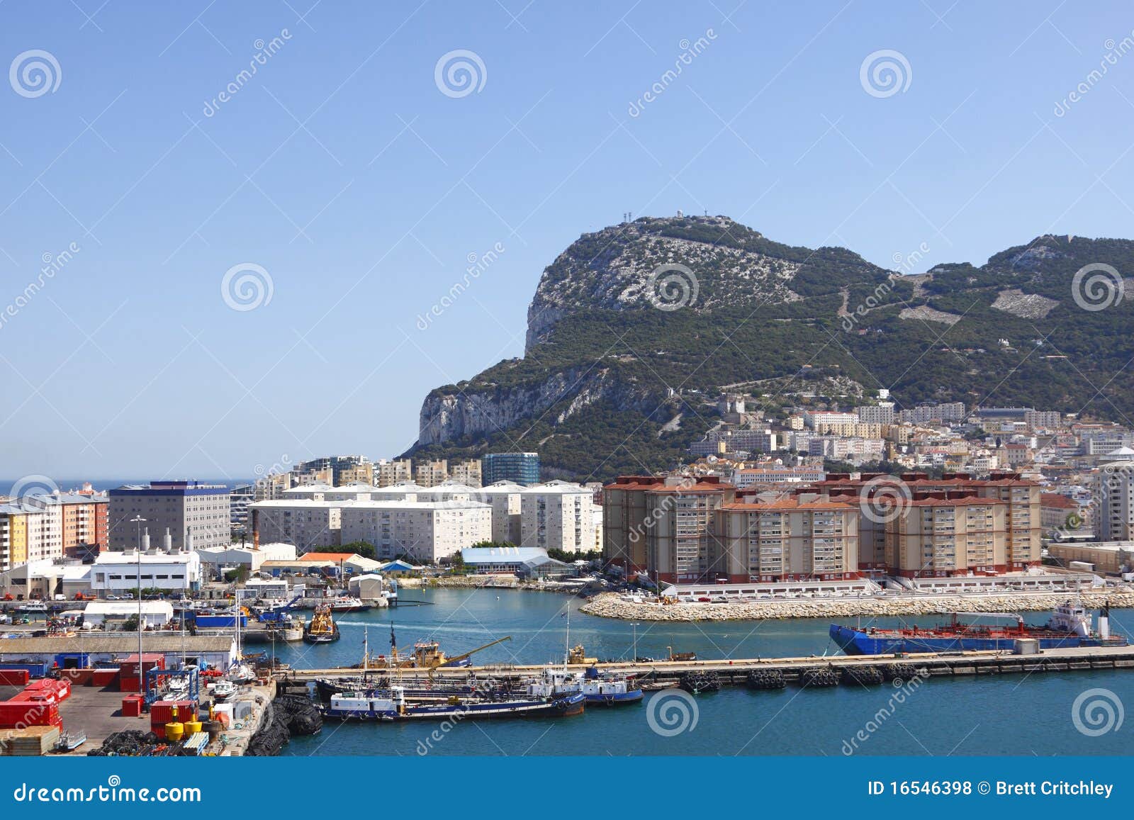 Port of Gibraltar stock photo. Image of spain, ships - 16546398