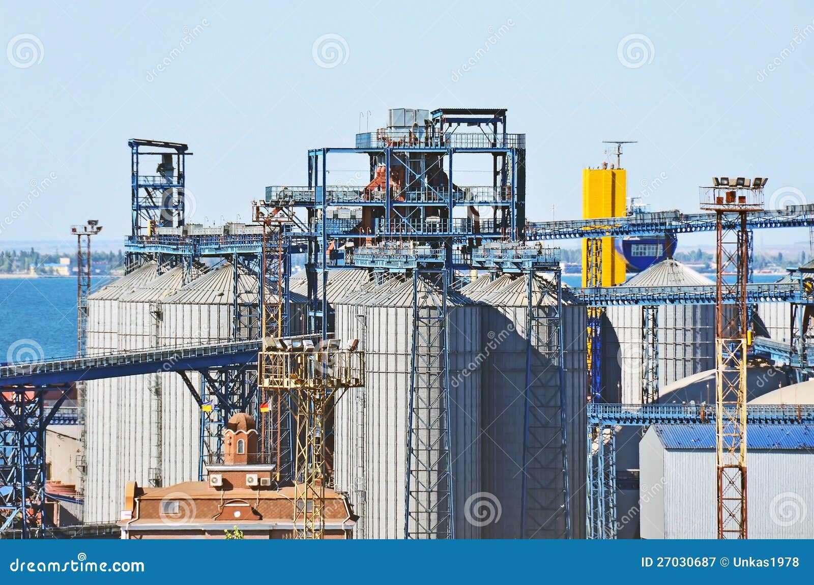 Port grain dryer stock image. Image of export, dock, grane - 27030687