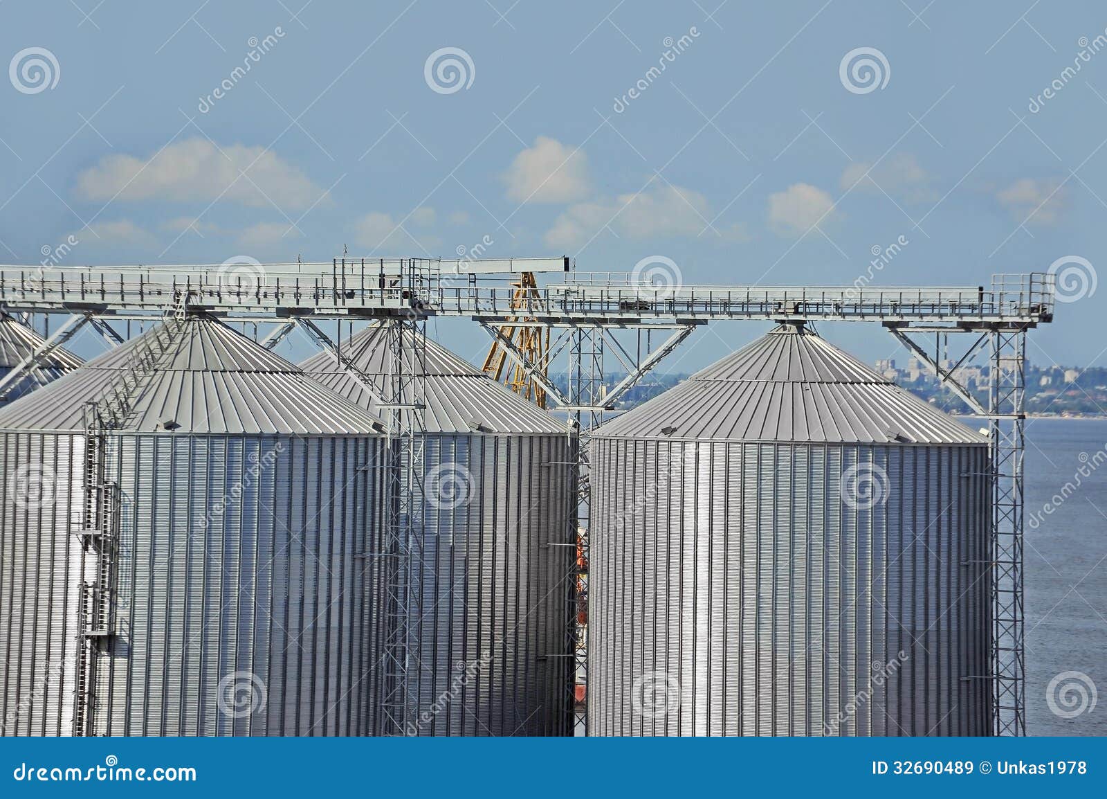 Port grain dryer stock image. Image of cargo, export - 32690489