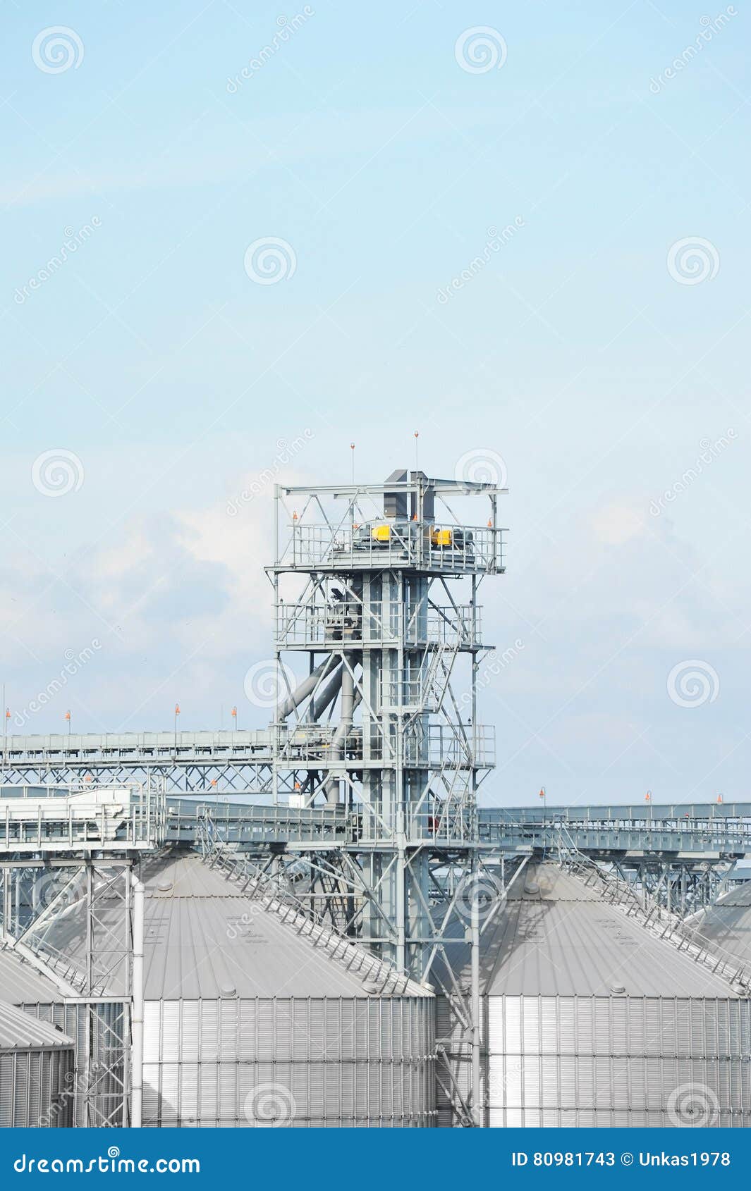 Port grain dryer stock image. Image of elevator, metal - 80981743