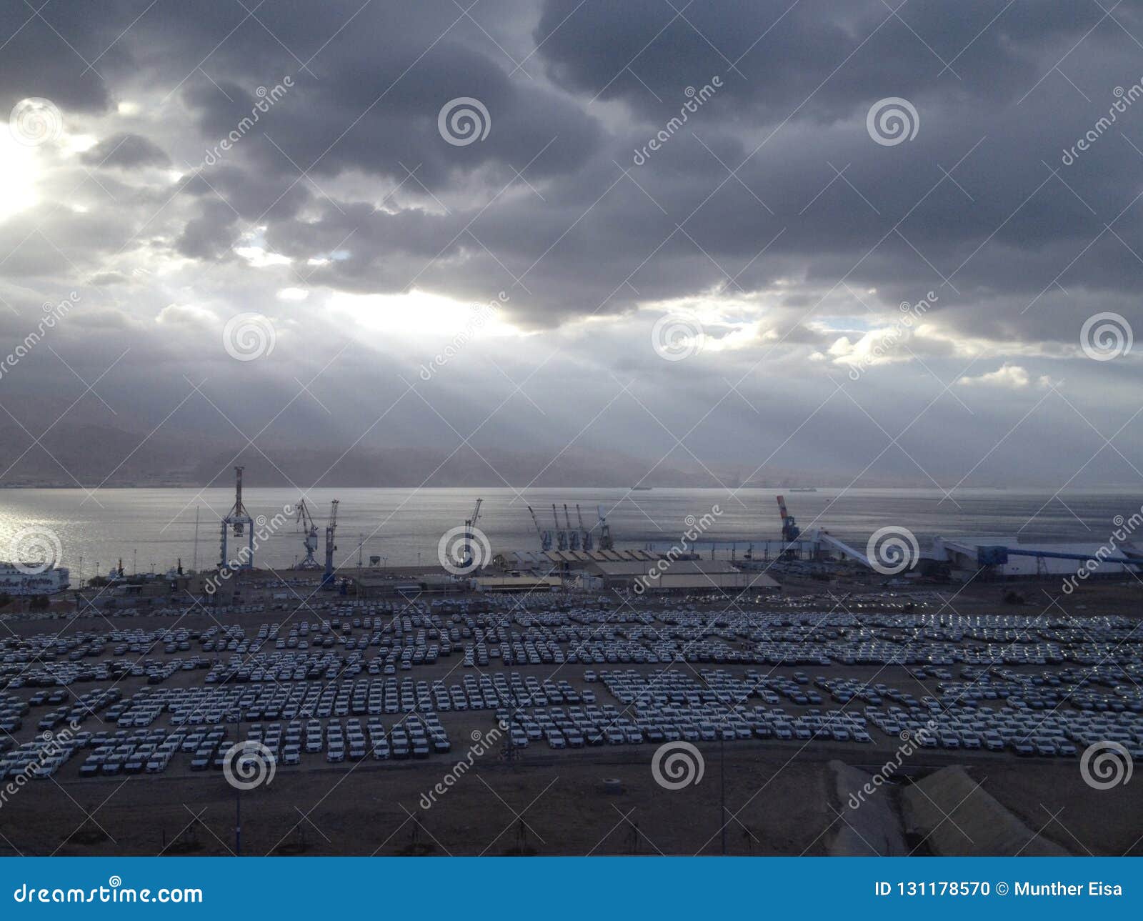 Port of Ilat stock photo. Image of landscape, ilat, crane - 131178570